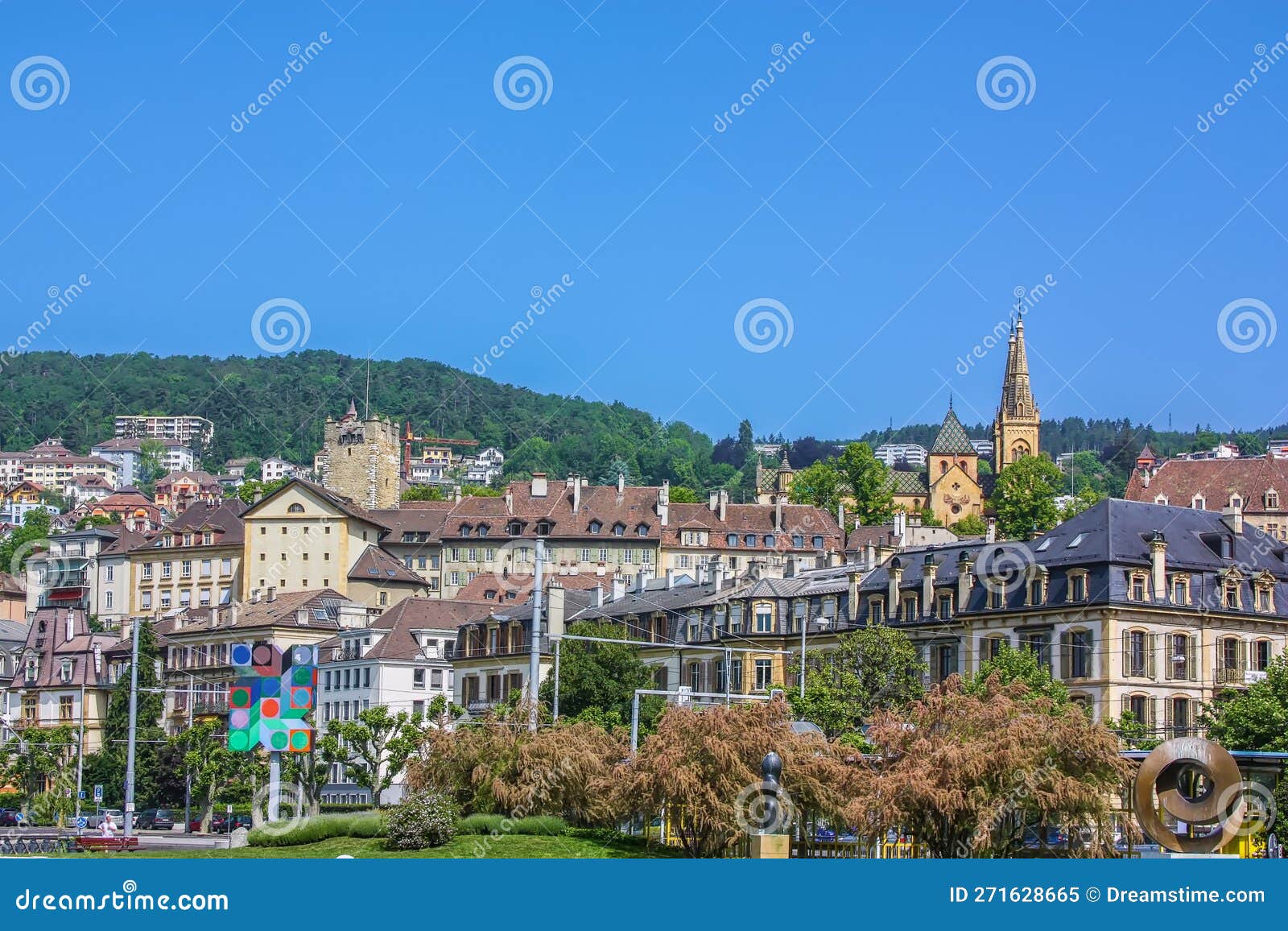 View of Neuchatel, Switzerland Editorial Image - Image of house ...