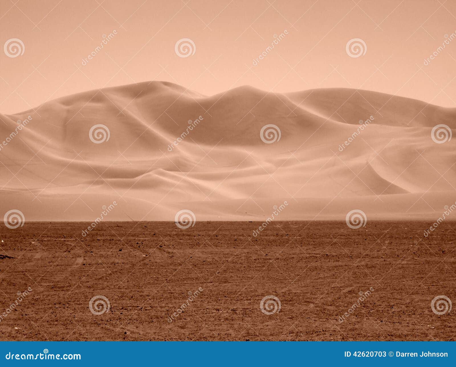 View of the Nevada Desert in Sepia Tone Stock Image - Image of desert ...