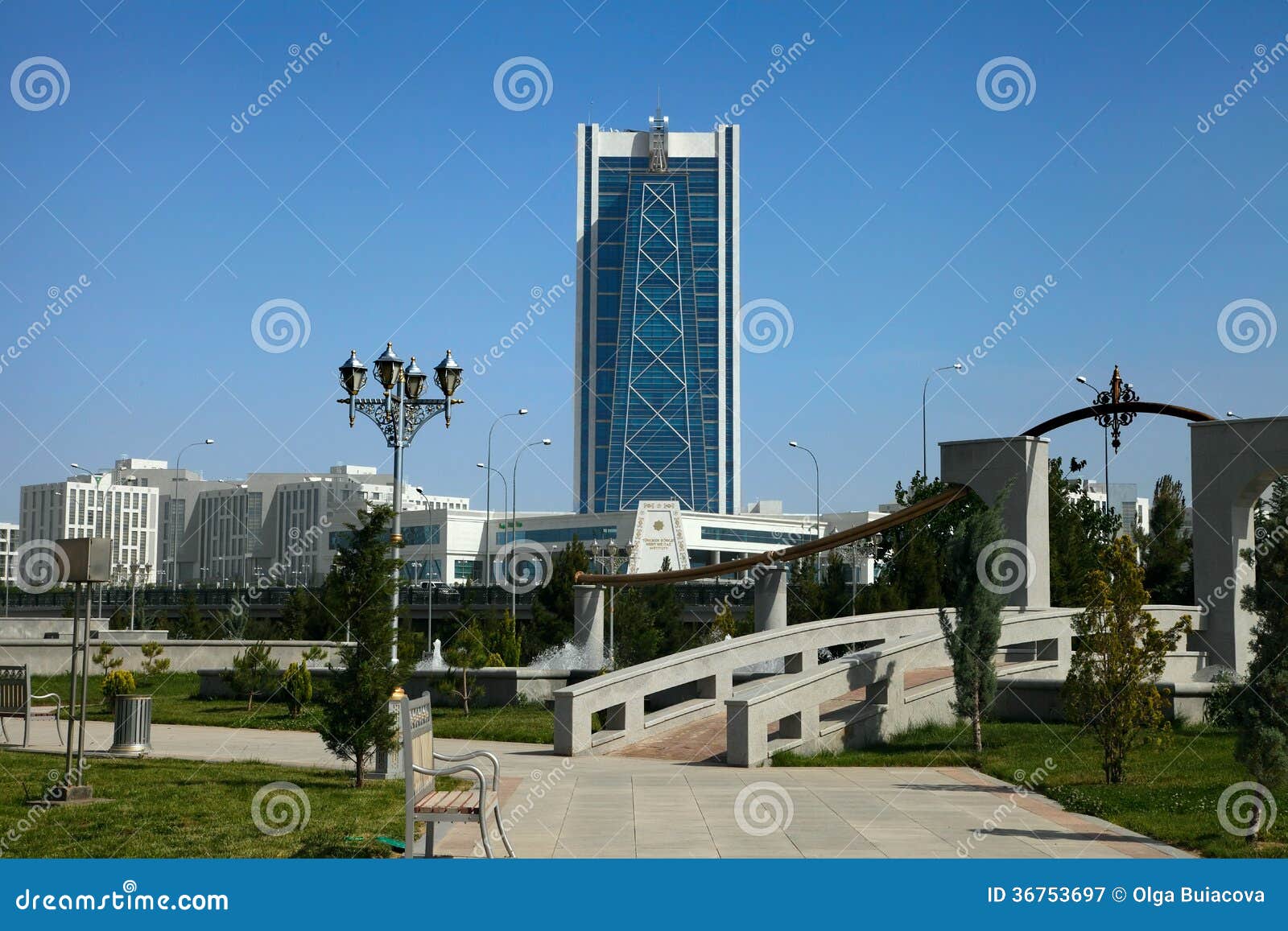 View on the New Building. Ashkhabad. Turkmenistan. Stock Image - Image ...