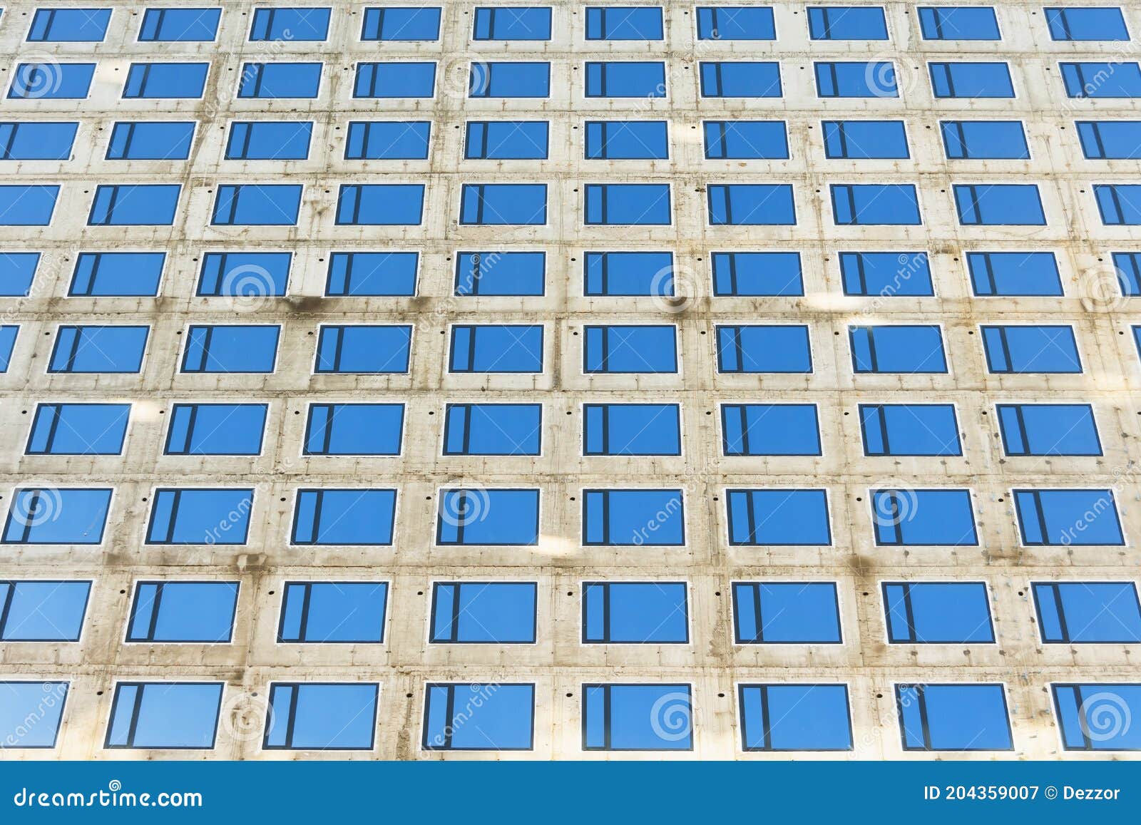 View of a New Building Made of Concrete Monolith, New Inserted Window ...