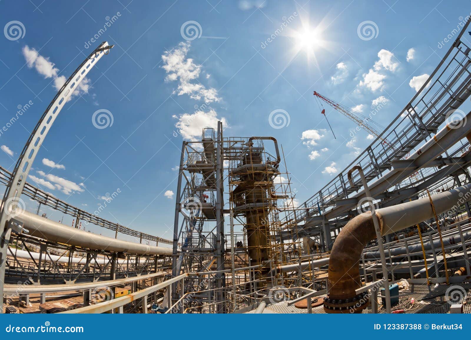 View of the New Construction of the Refinery Complex Stock Photo ...