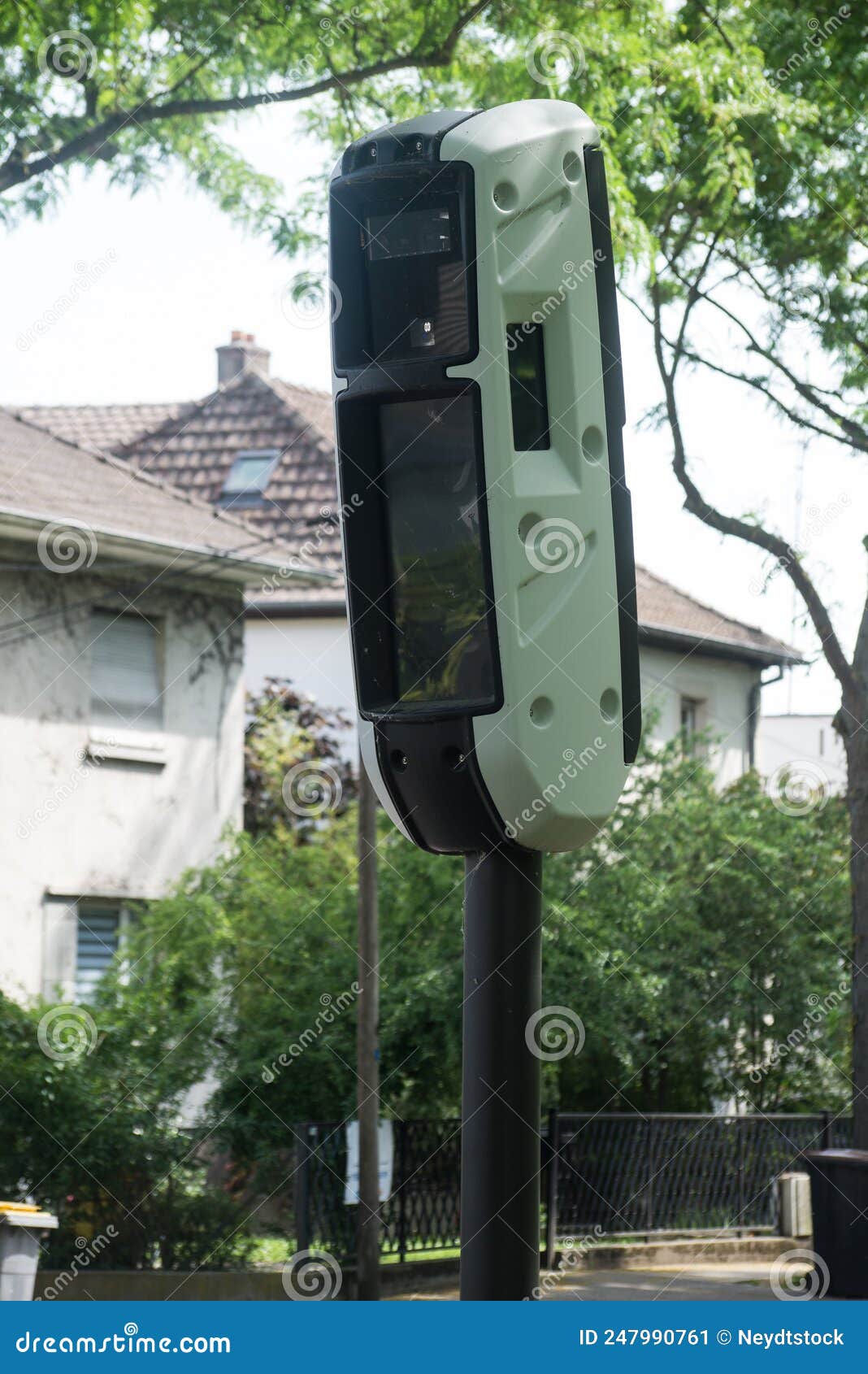 The New French Speed Radar in the Street Stock Image - Image of ...