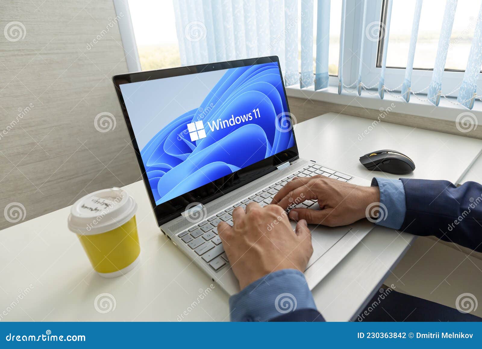 View of the New Microsoft Windows 11 Logo on Computer Screen Editorial ...