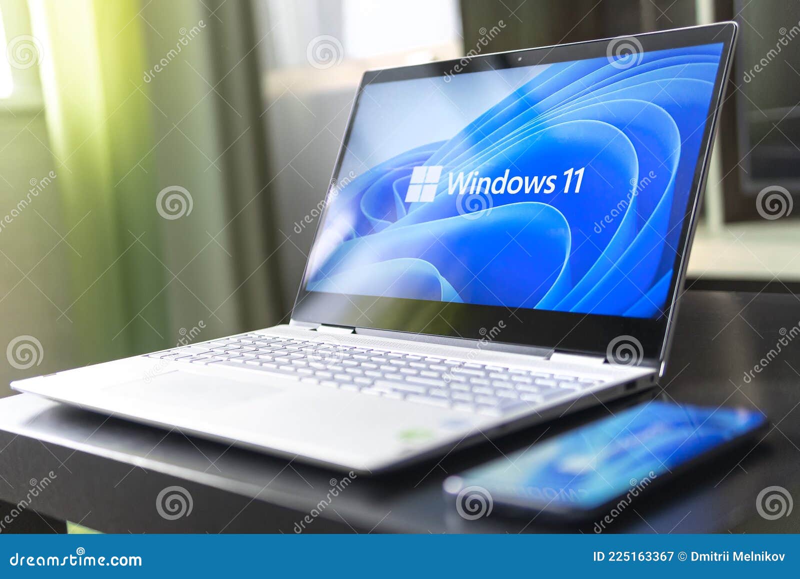 View Of The New Microsoft Windows 11 Logo On Computer Screen Editorial ...