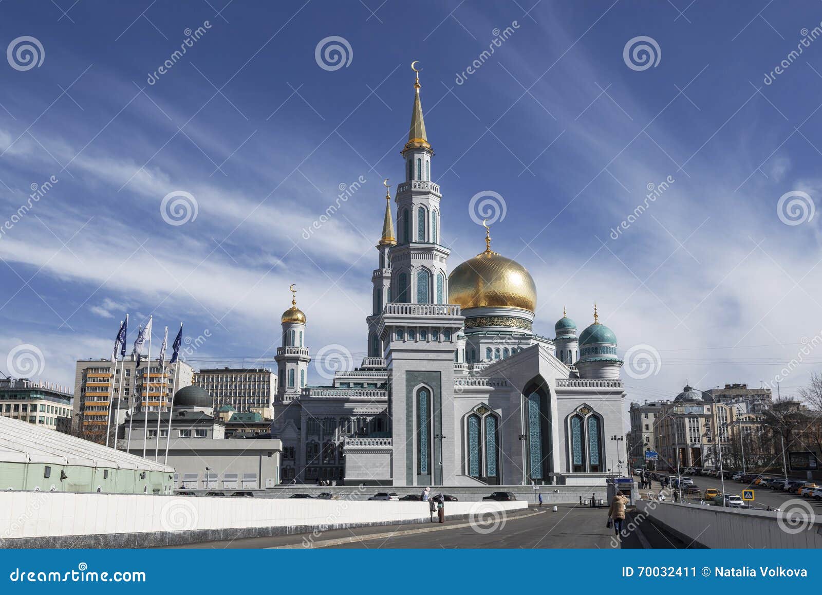 View of the New Mosque in Moscow Stock Image - Image of peace, culture ...