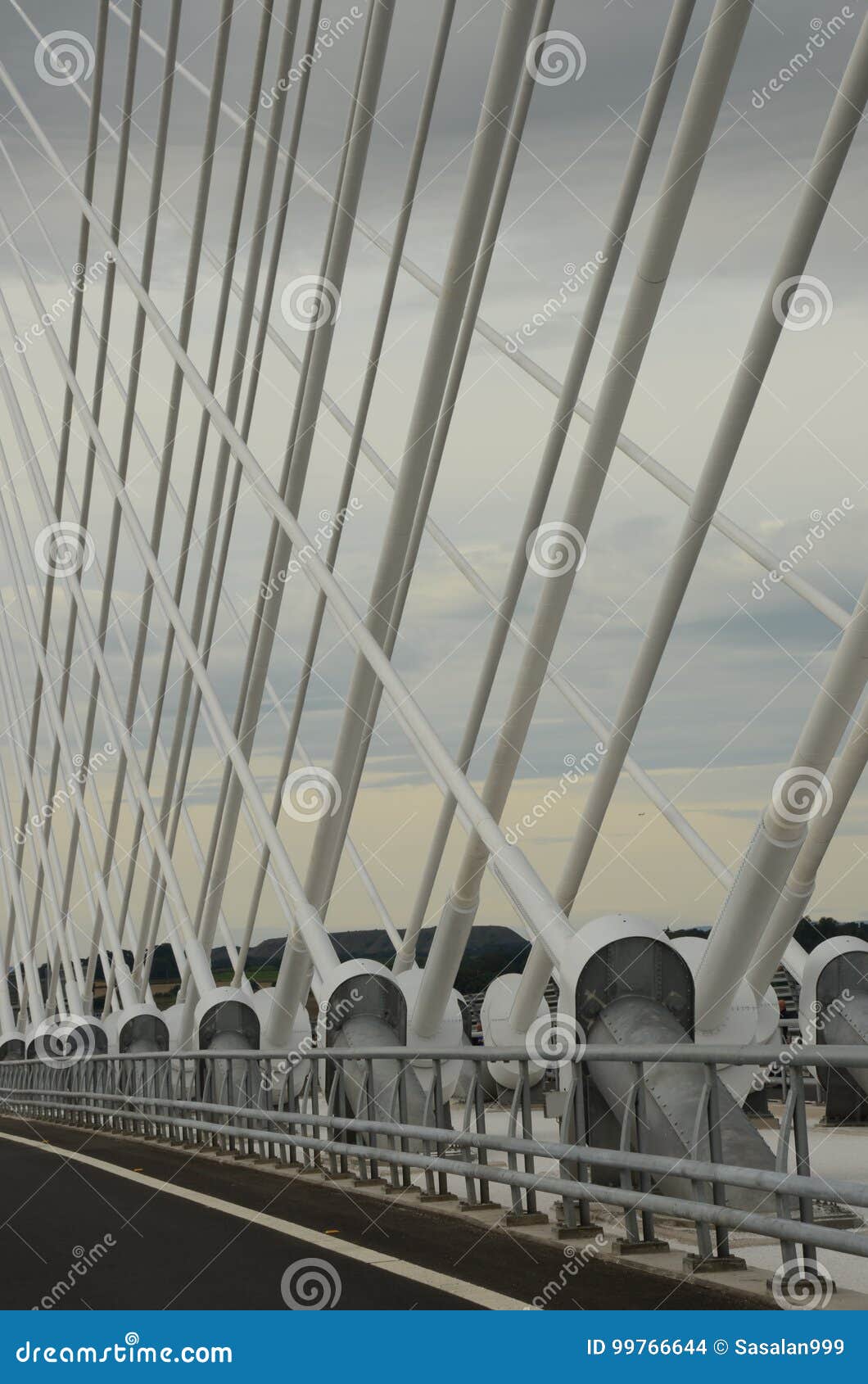 Diagonal Cables stock photo. Image of suspension, triple - 99766644