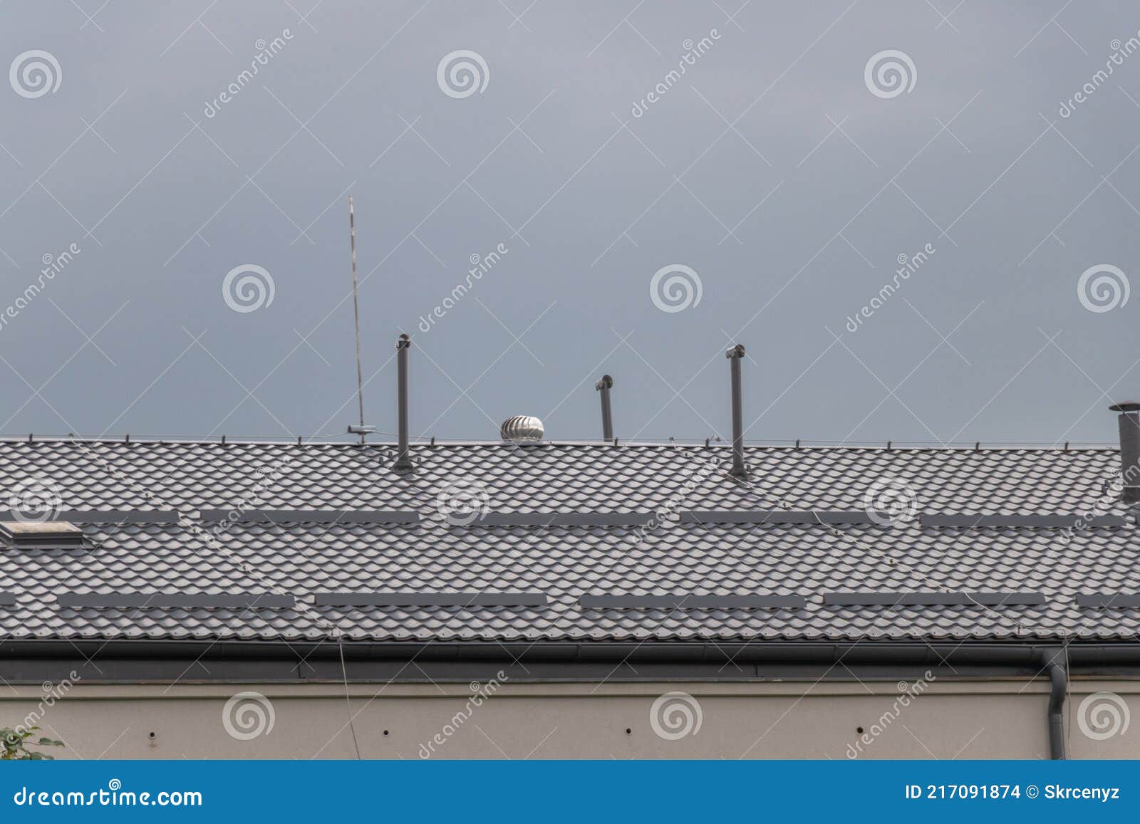 Roof during Bad Weather in the Background Stock Photo - Image of tile ...