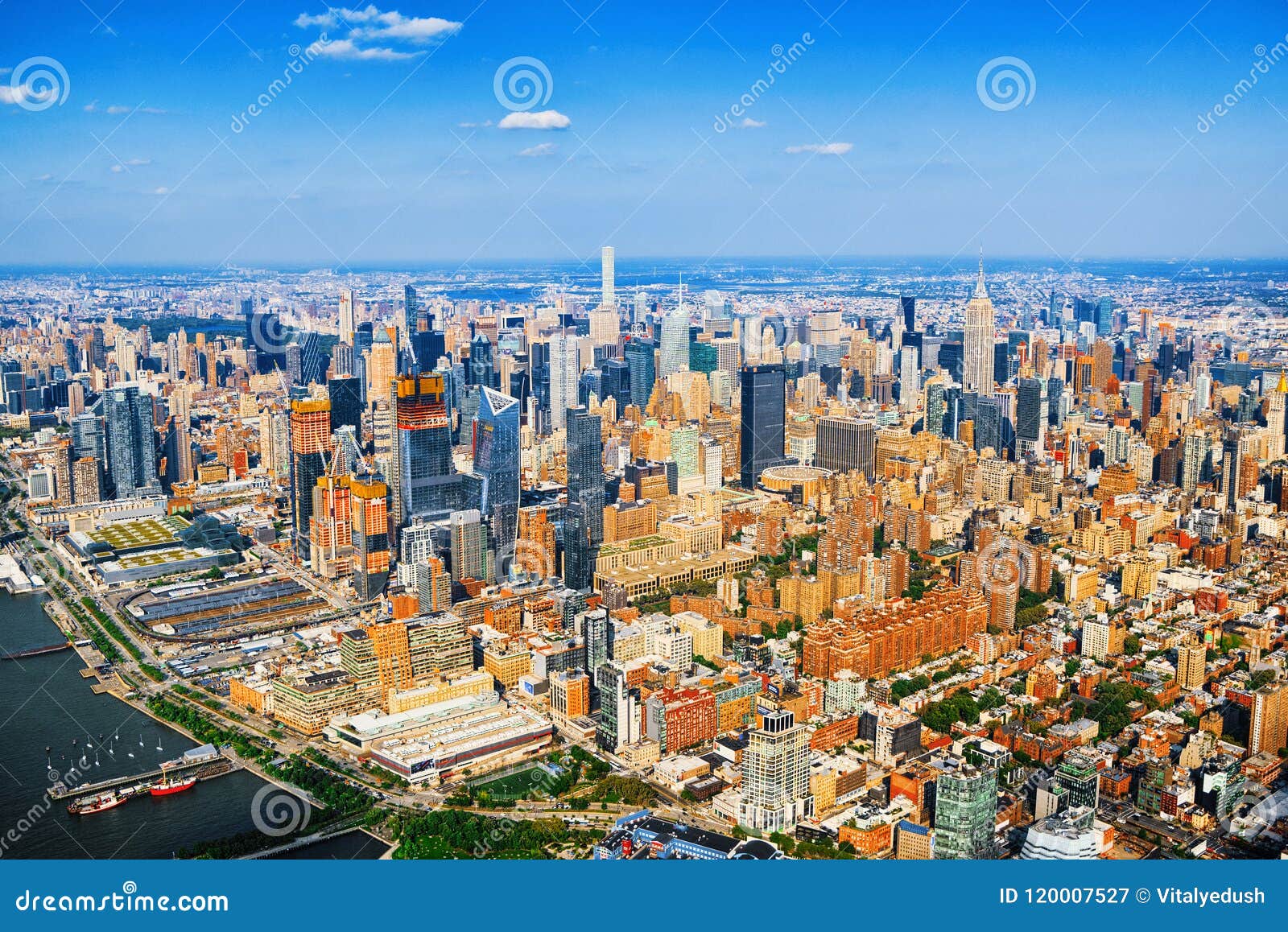 View of New York and Manhattan from a Bird`s Eye View. Stock Image ...