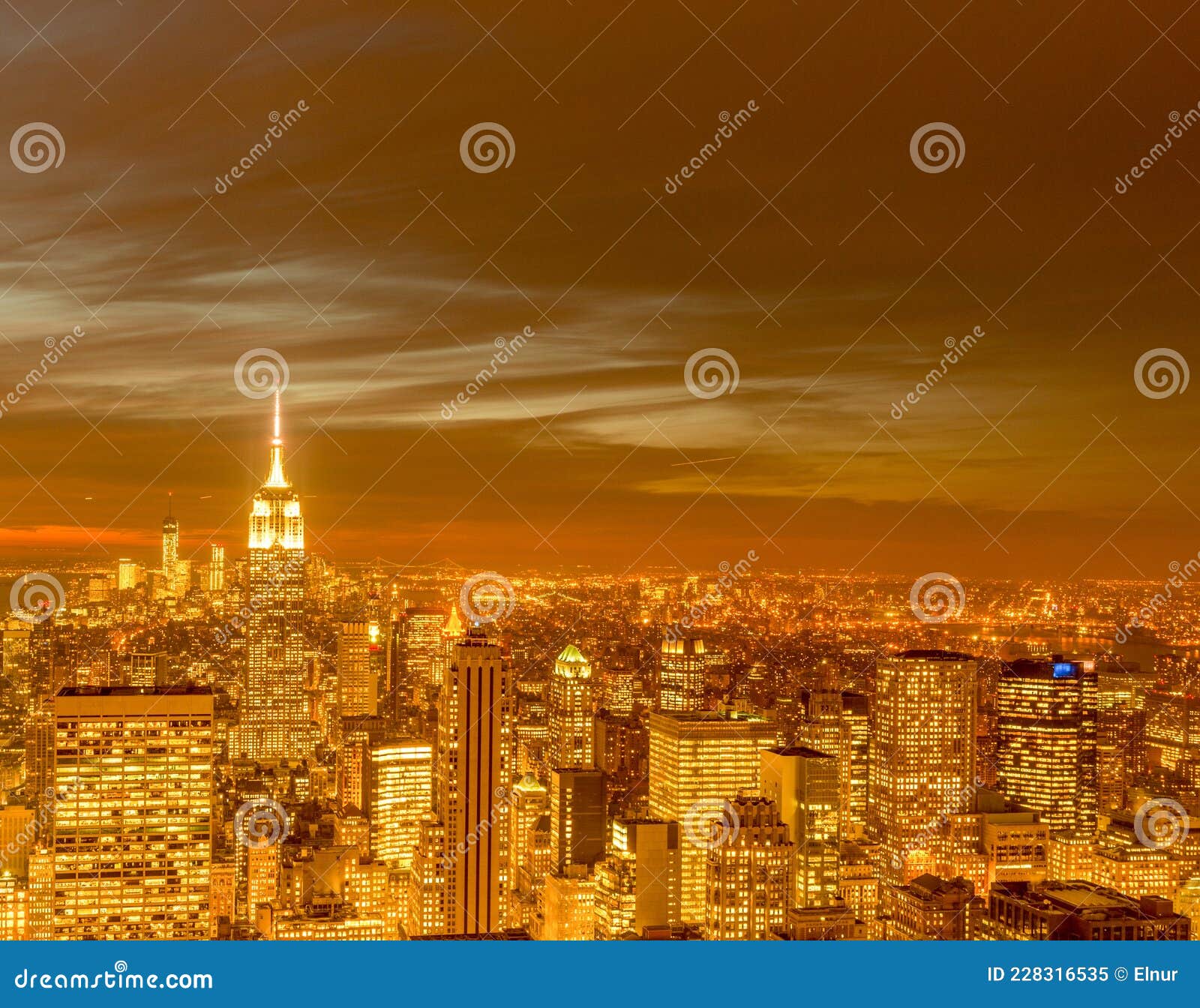 View of New York Manhattan during Sunset Hours Editorial Image - Image ...