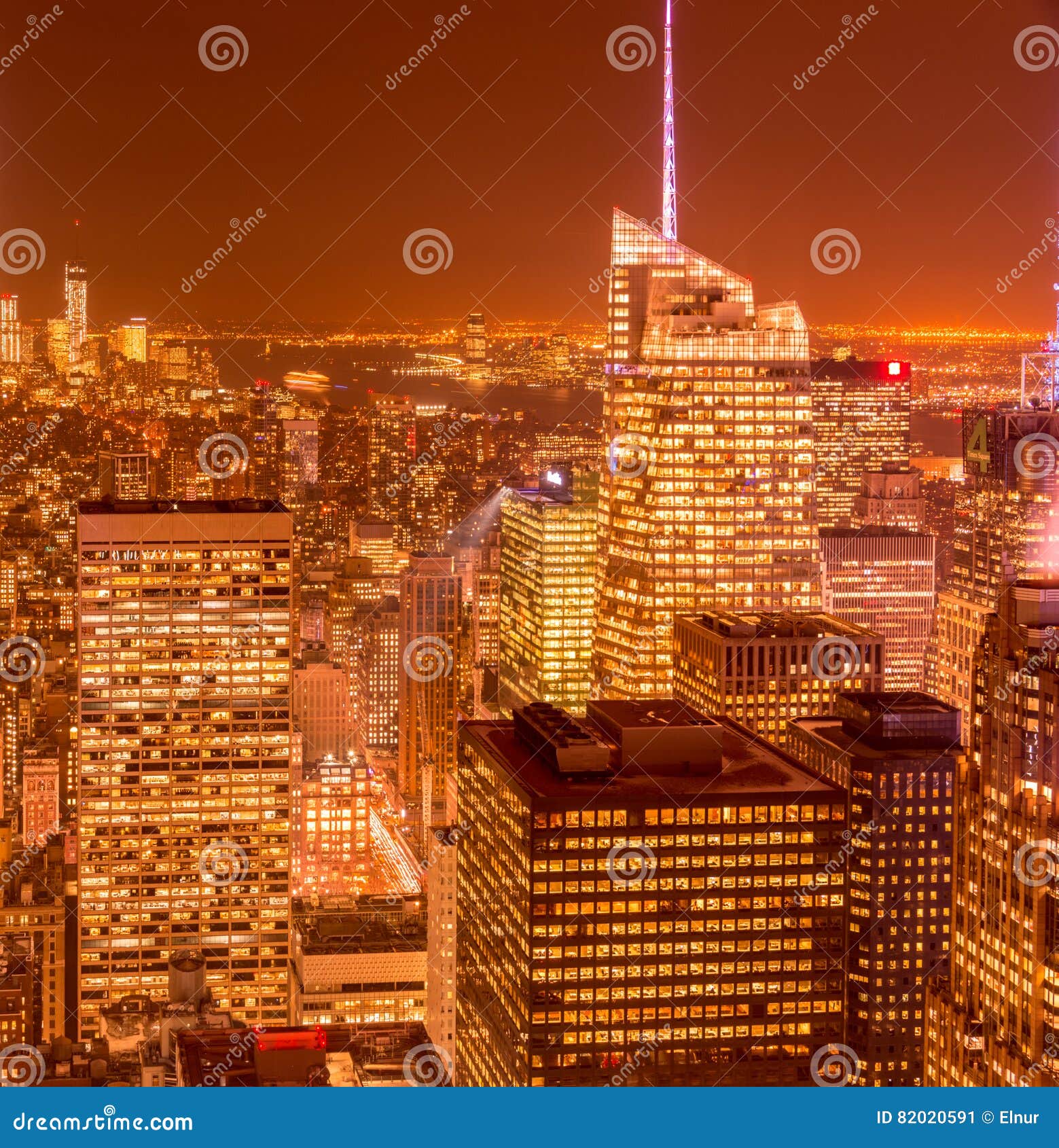 The View of New York Manhattan during Sunset Hours Editorial Photo ...