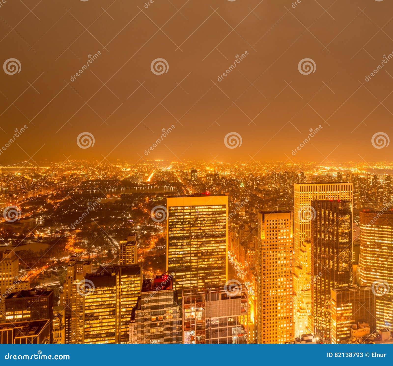 The View of New York Manhattan during Sunset Hours Stock Image - Image ...