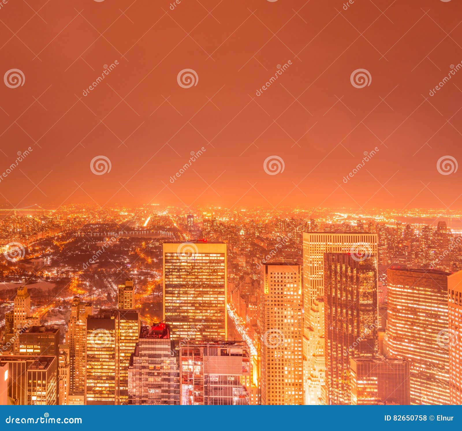 The View of New York Manhattan during Sunset Hours Stock Photo - Image ...
