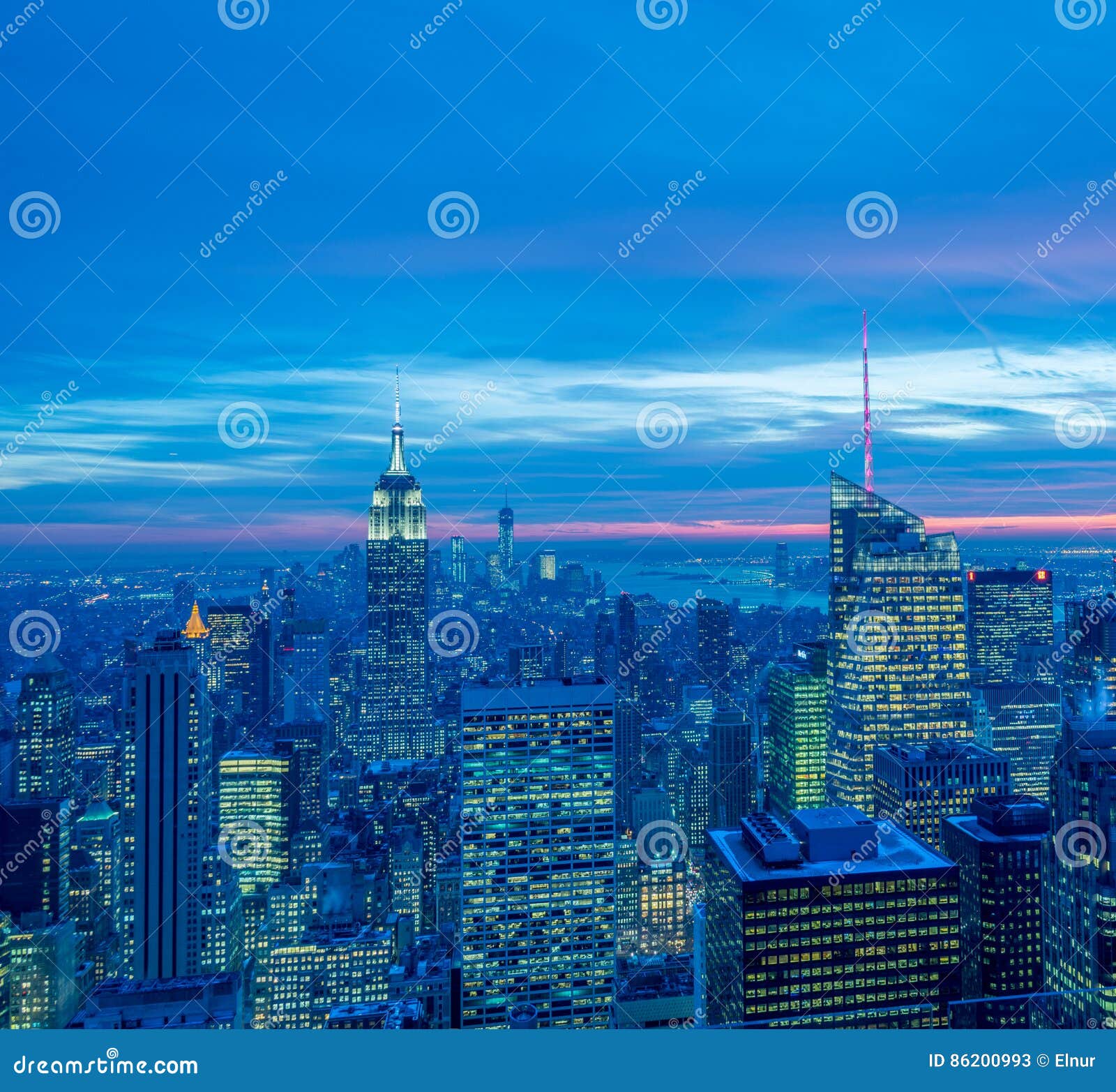 The View of New York Manhattan during Sunset Hours Editorial Stock ...