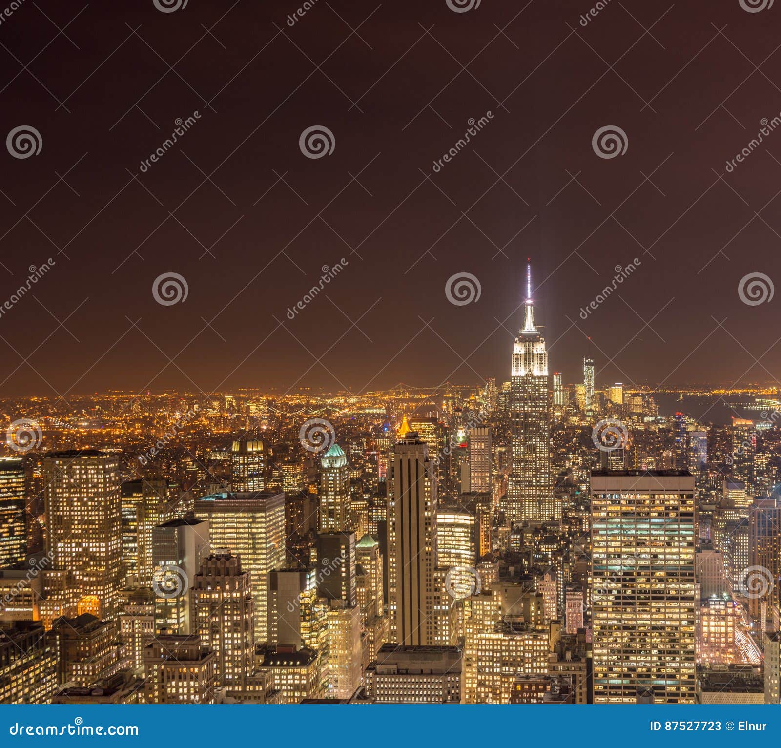 The View of New York Manhattan during Sunset Hours Stock Image - Image ...