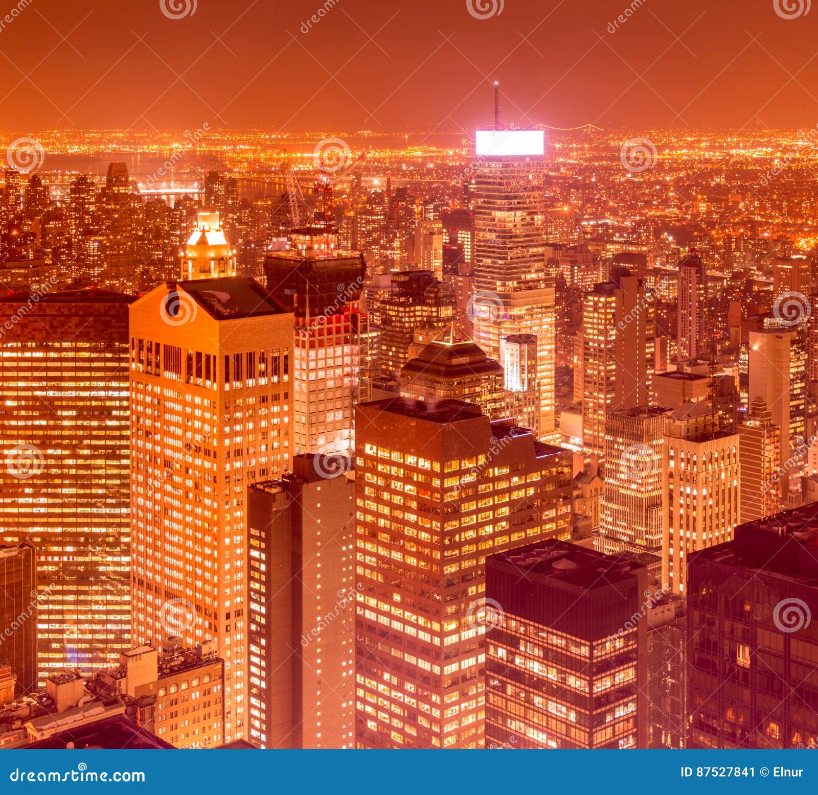 The View of New York Manhattan during Sunset Hours Stock Image - Image ...
