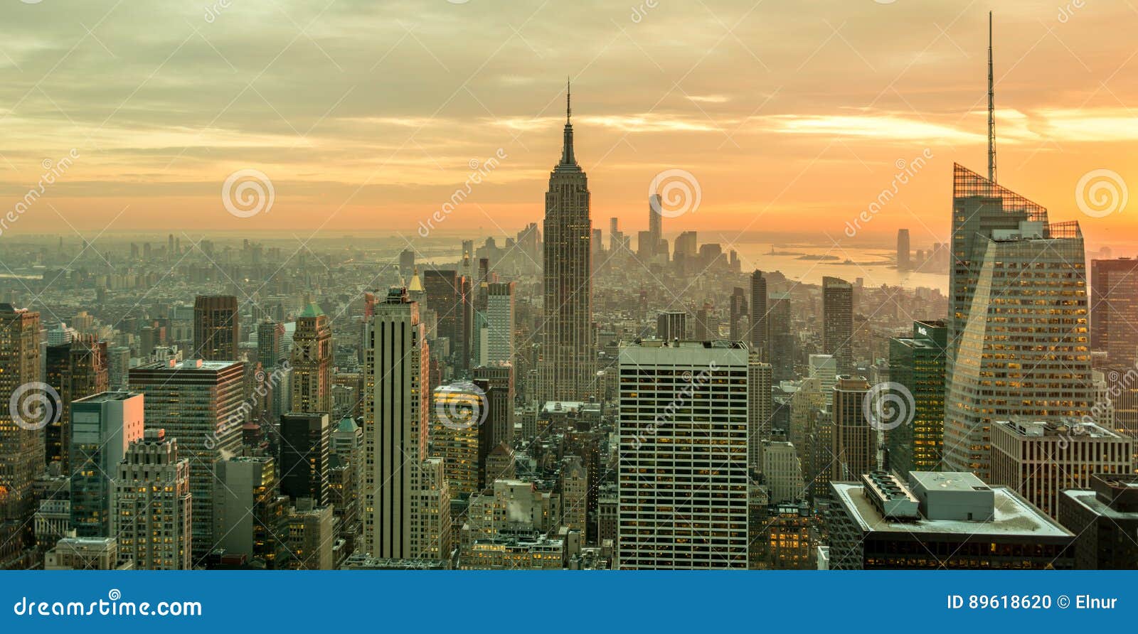 The View of New York Manhattan during Sunset Hours Editorial Image ...