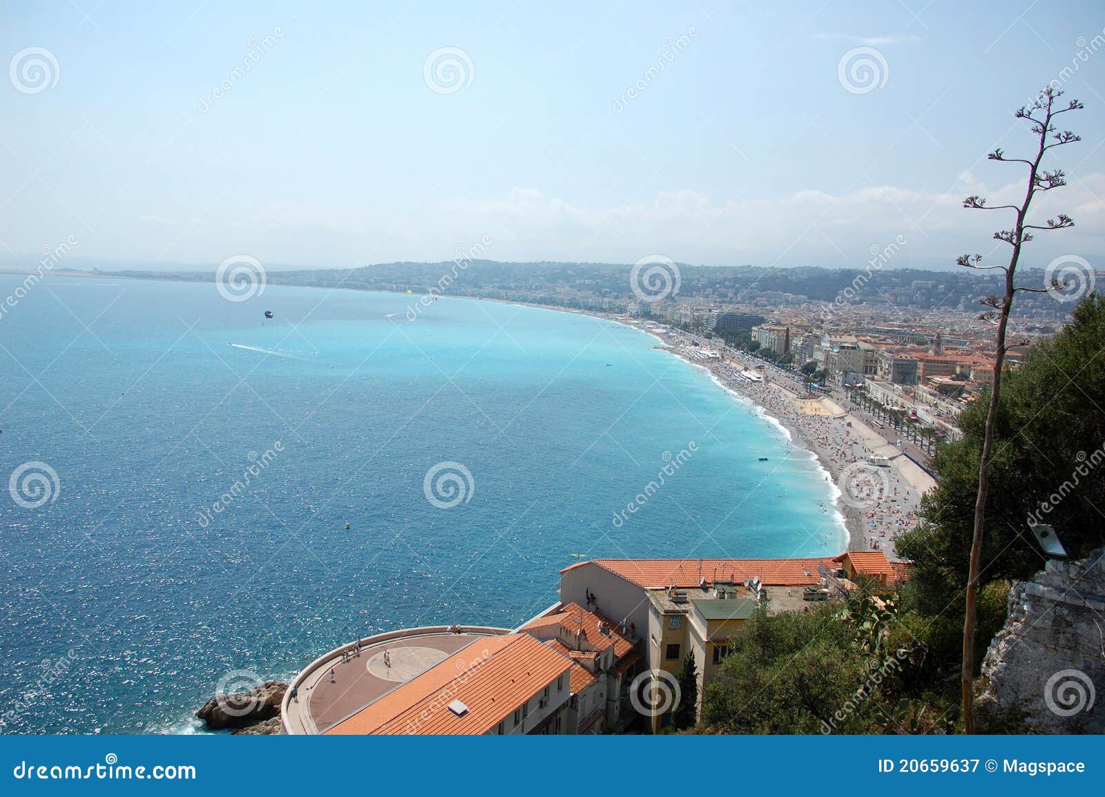 View of the Nice S Coastline, French Riviera Stock Image - Image of ...