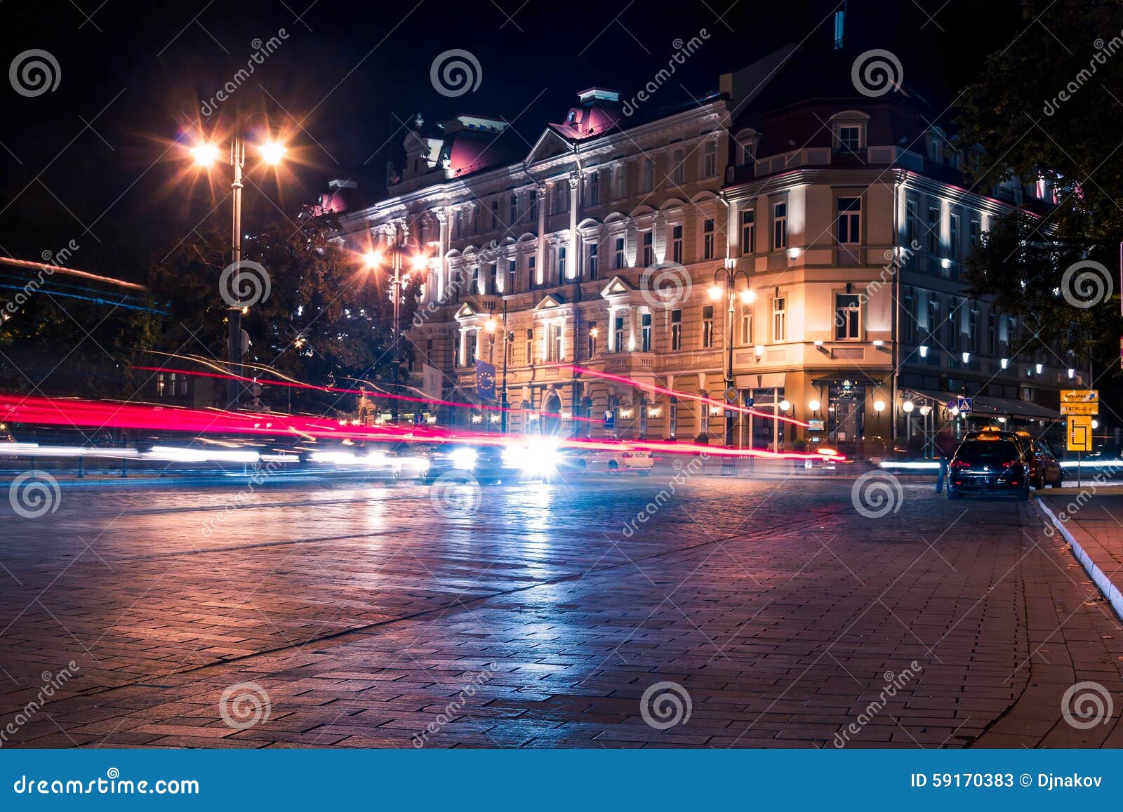 View on the Night Buildings Stock Image - Image of view, architecture ...