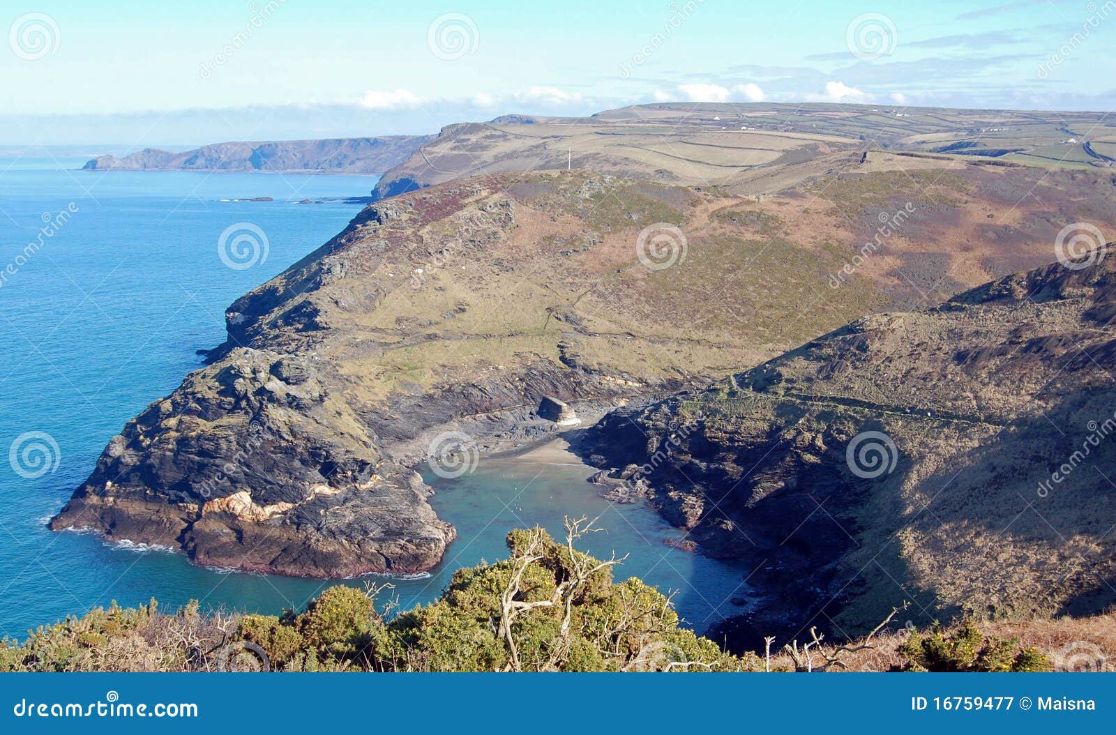 View of North Cornwall Coast Stock Image - Image of country, view: 16759477