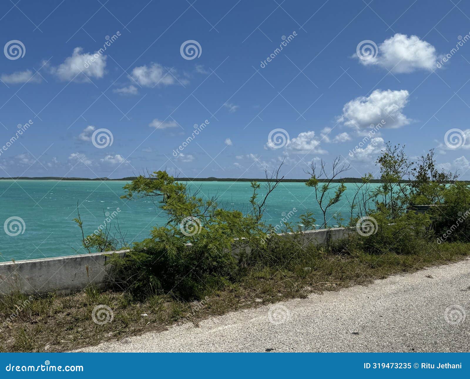 View from the North and Middle Caicos Causeway in the Turks and Caicos ...