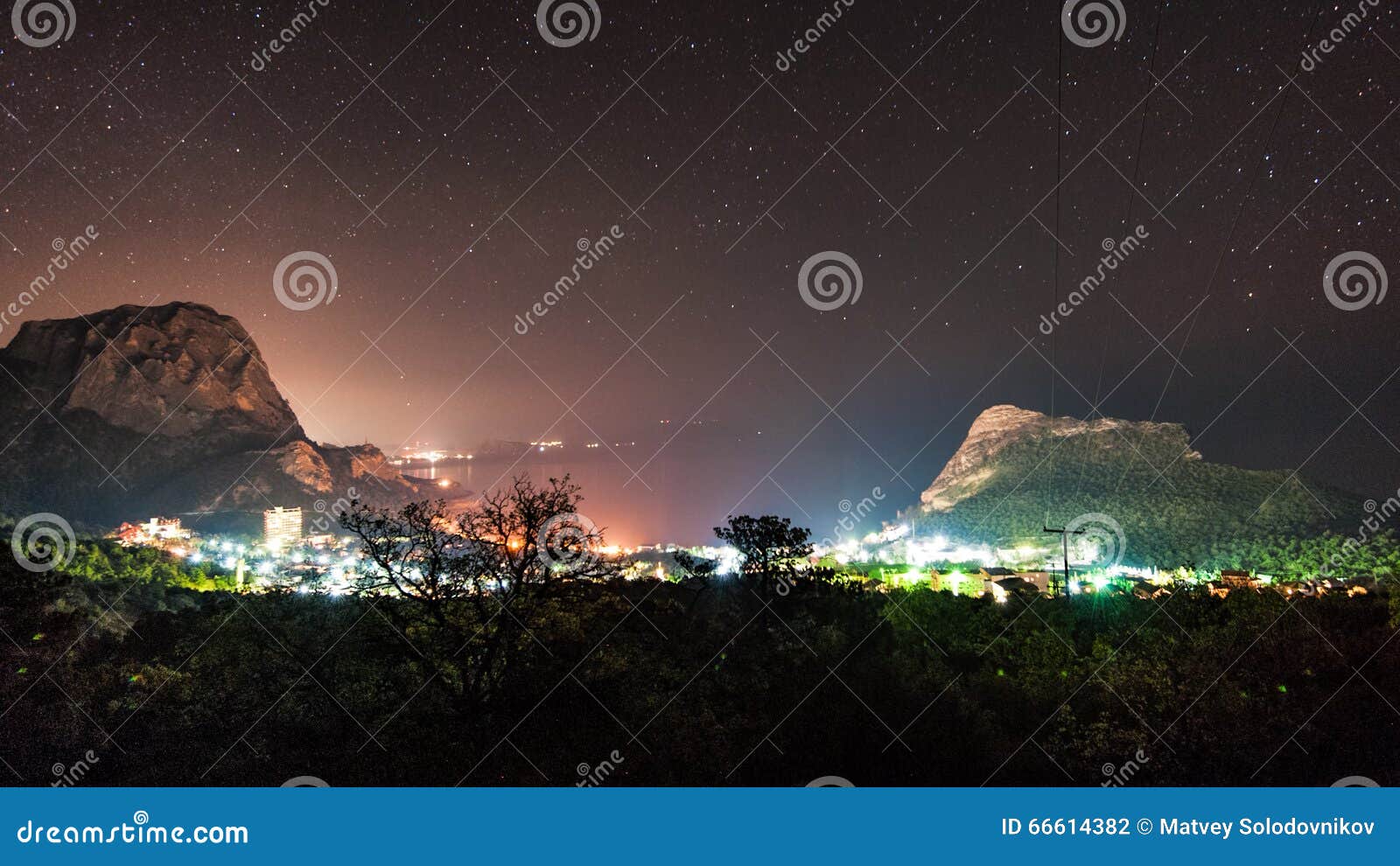 View of Novyi Svet (Crimea) at Night Stock Photo - Image of stars ...
