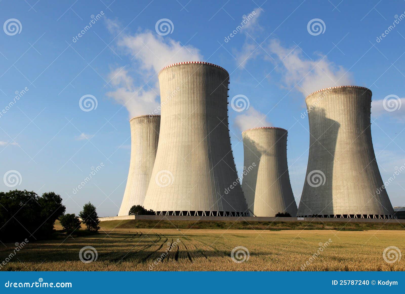 View of Nuclear Power Plant Towers Stock Photo - Image of environment ...