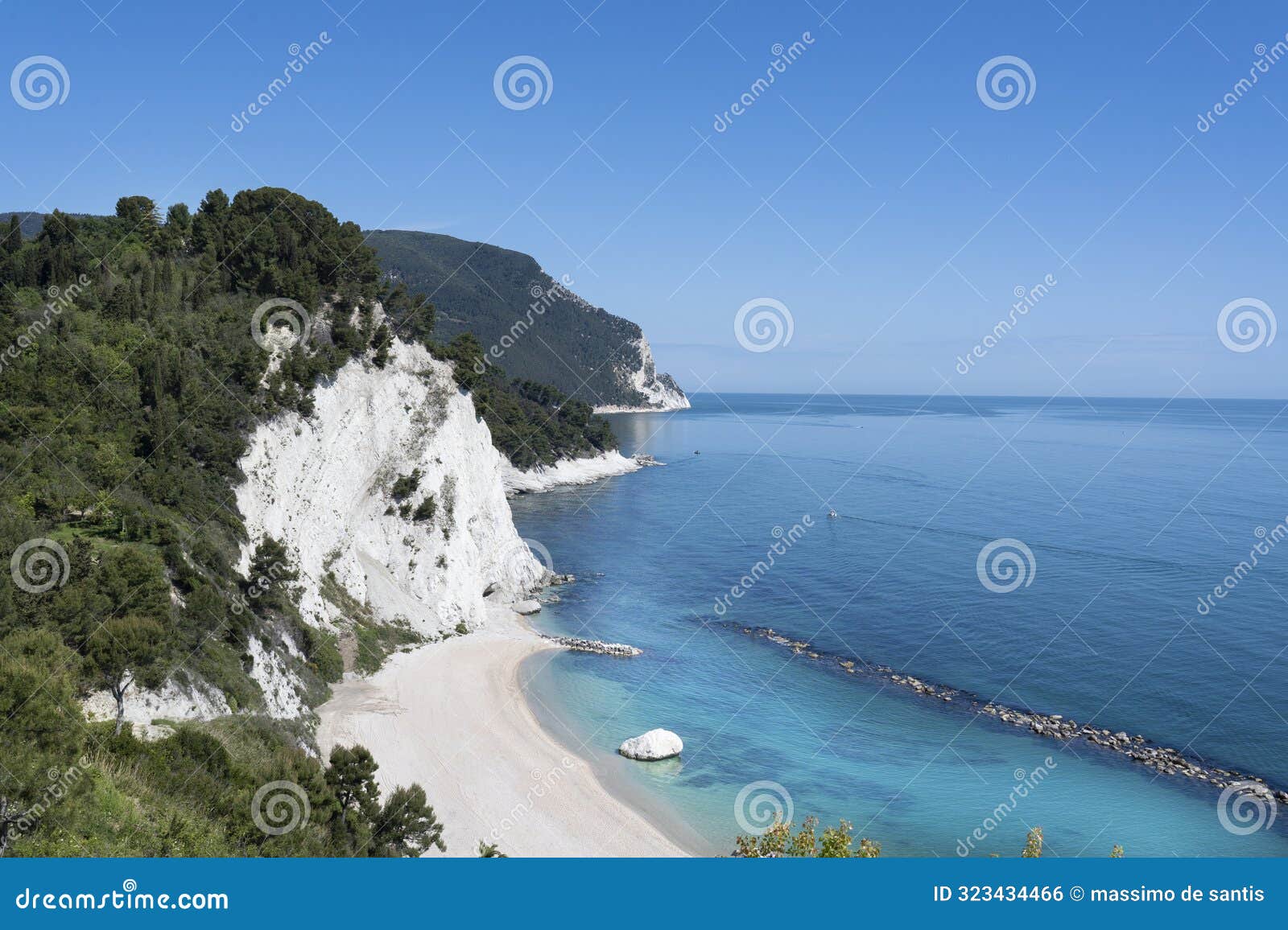 View of Numana Beach in the Conero Stock Photo - Image of background ...