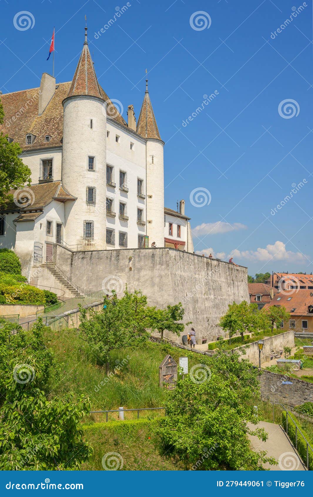 View of the Nyon Castle in Nyon, Switzerland Stock Image - Image of ...