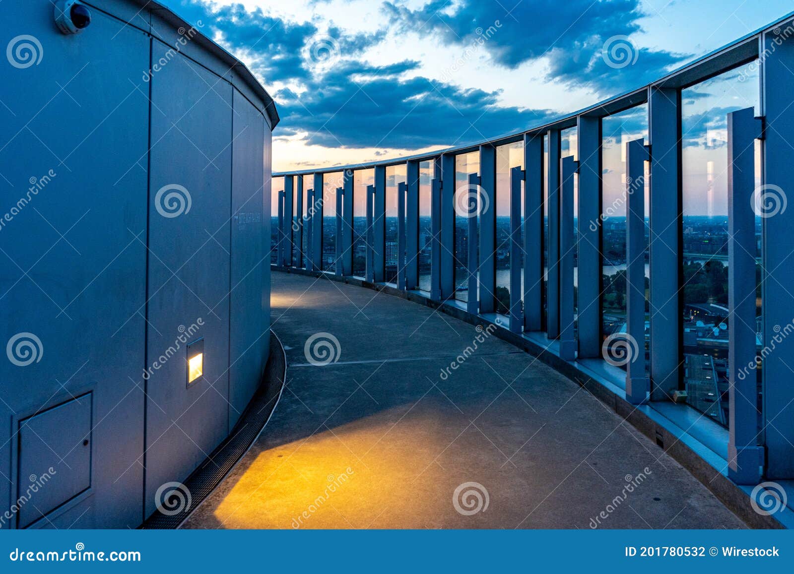 View of an Observation Deck of a Building during Sunset Stock Photo ...