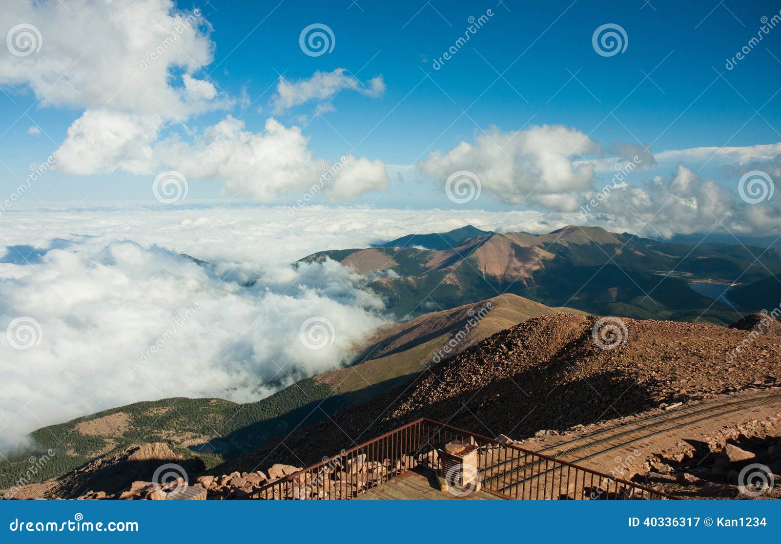View from Observation Deck at the Top of Pike Peak, Colorado Springs ...