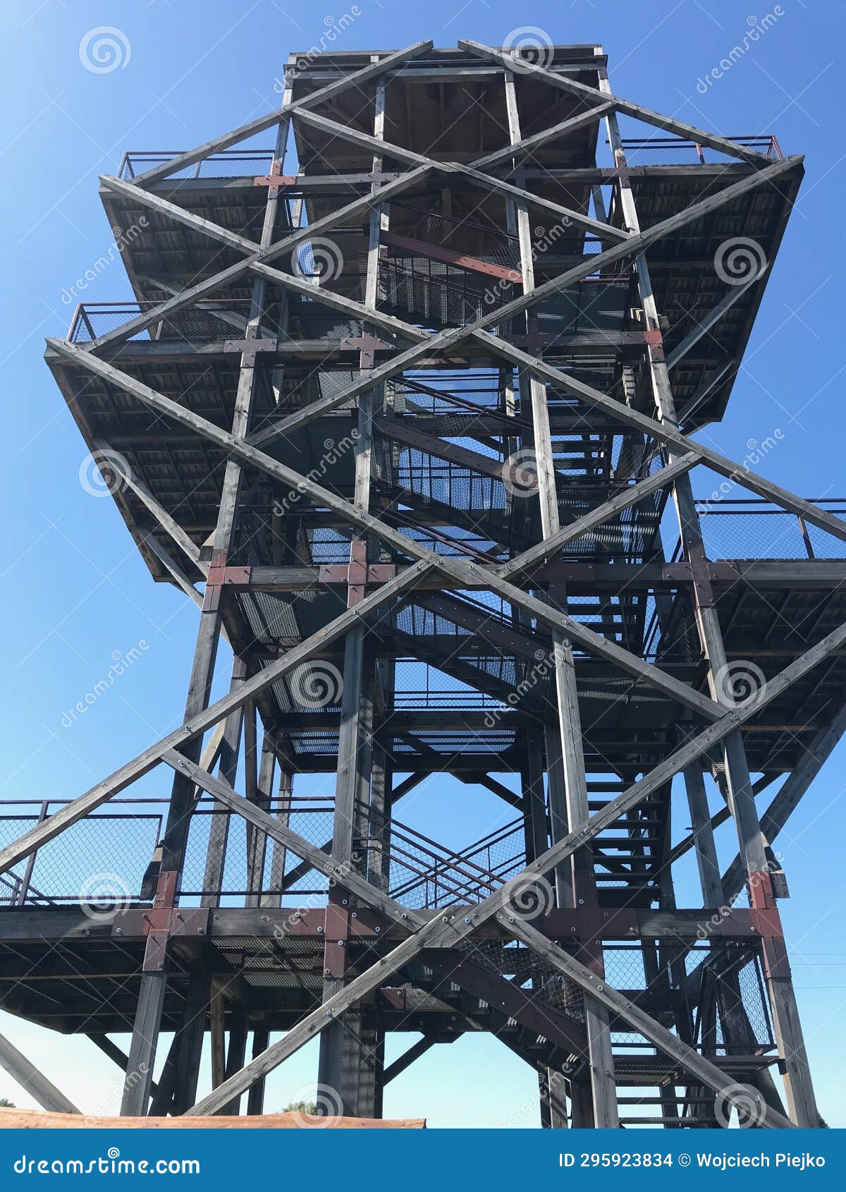 View of the Observation Tower from the Bottom Stock Photo - Image of ...