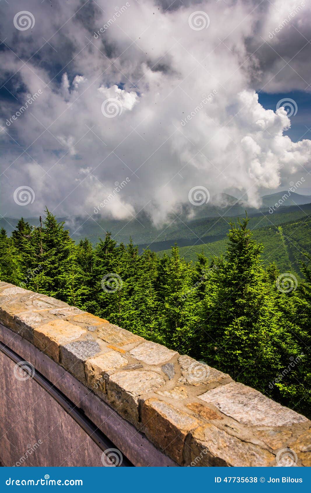 View from the Observation Tower at Mount Mitchell, North Carolina ...