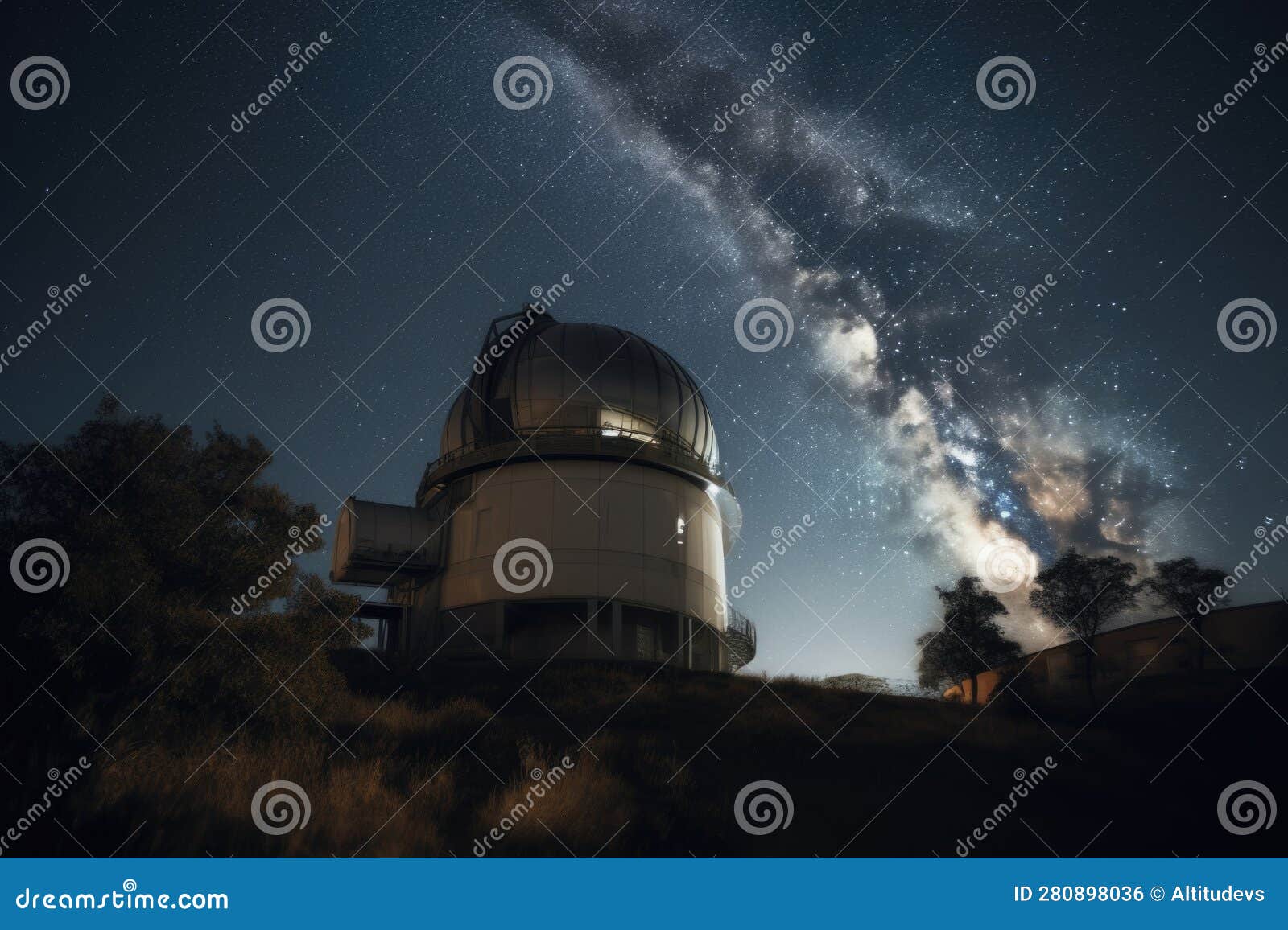 View of Observatory with Telescopes and Other Instruments Visible in ...