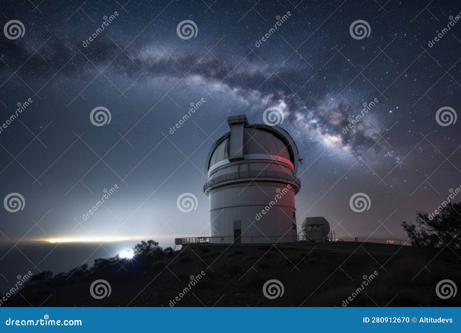 View Of Observatory With Telescopes And Other Instruments Visible In ...