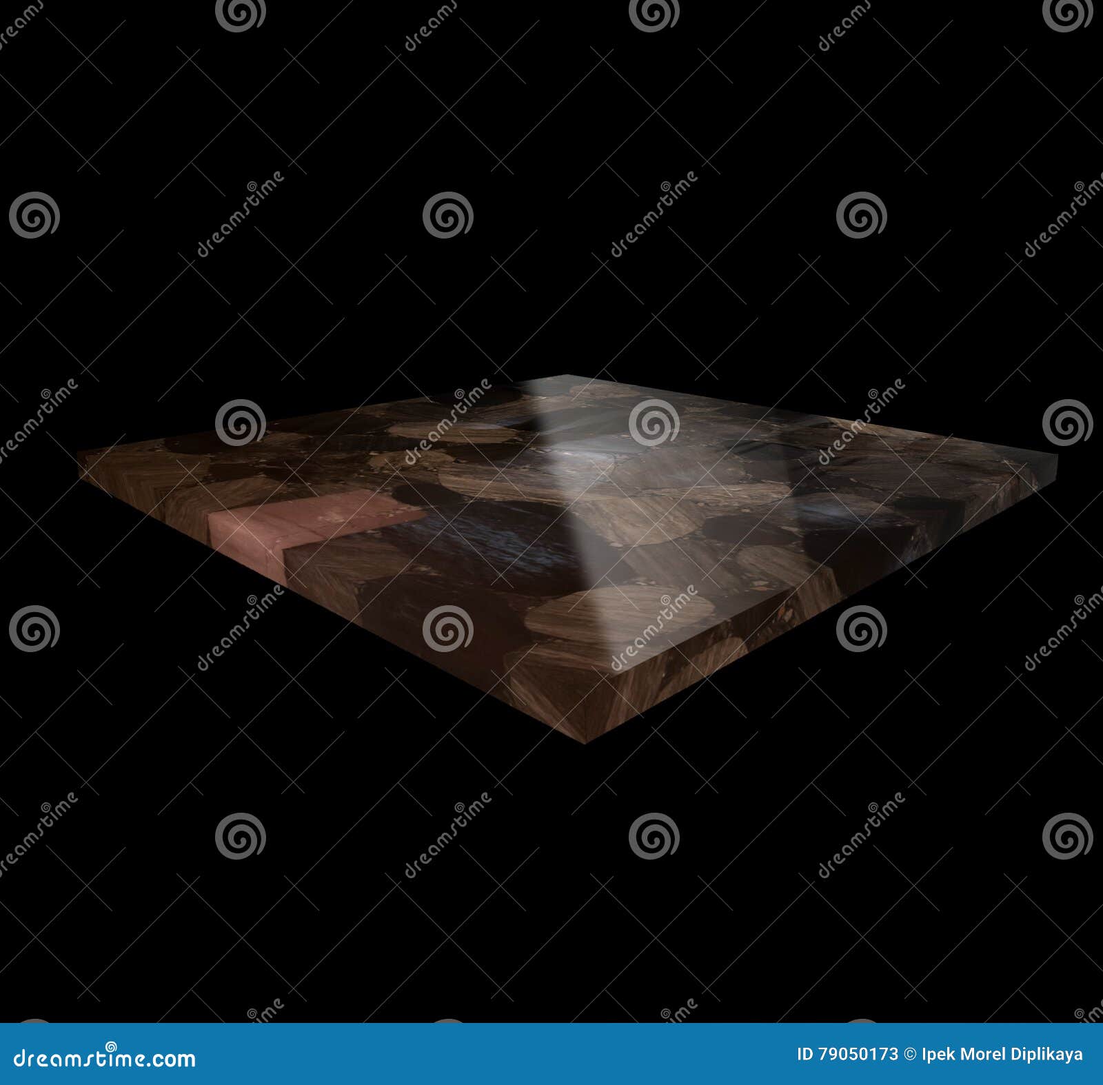 View of an Obsidian Plate on a Black Background Stock Illustration ...