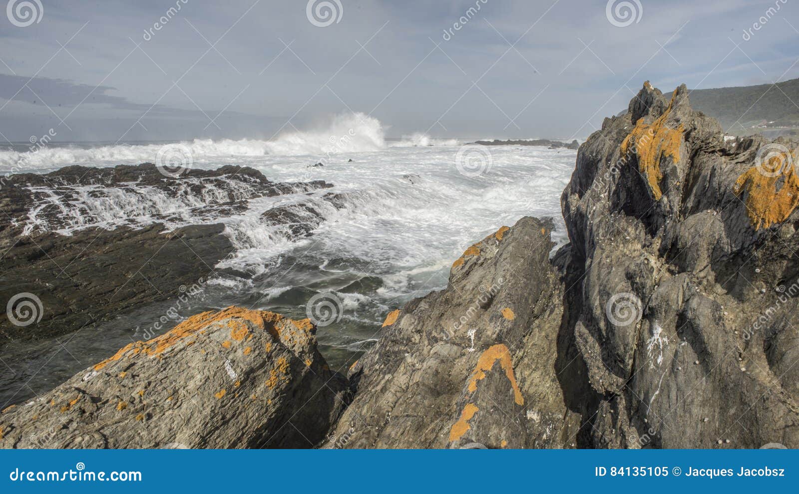 View of Ocean from Behind the Rocks Stock Image - Image of africa ...