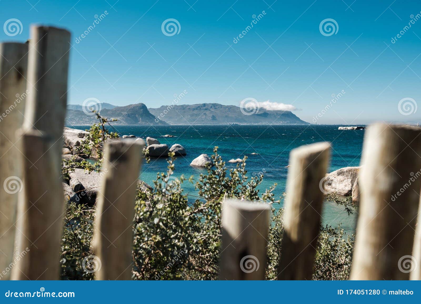 View on the Ocean and Capetown Table Mountain Stock Photo - Image of ...