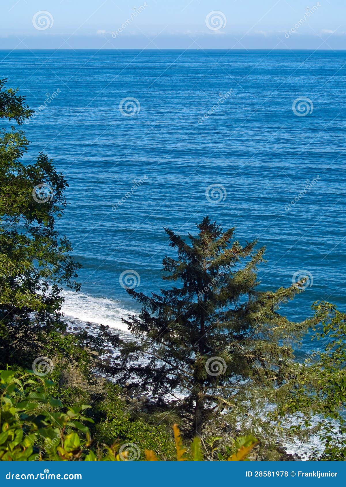 View of the Ocean from a Cliff Stock Photo - Image of shoreline ...