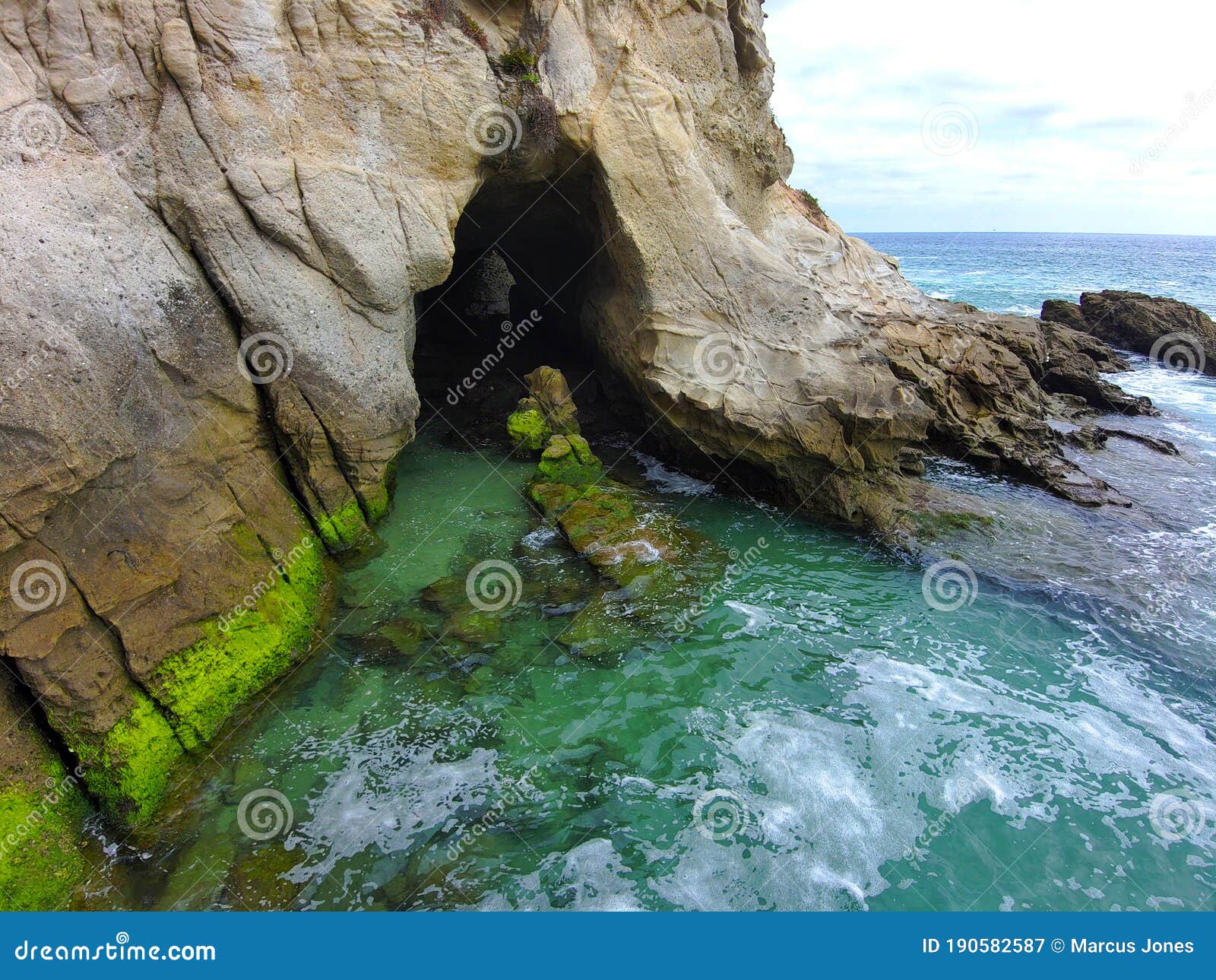 View of the Ocean and the Cliffs at 1000 Steps Beach Stock Image ...