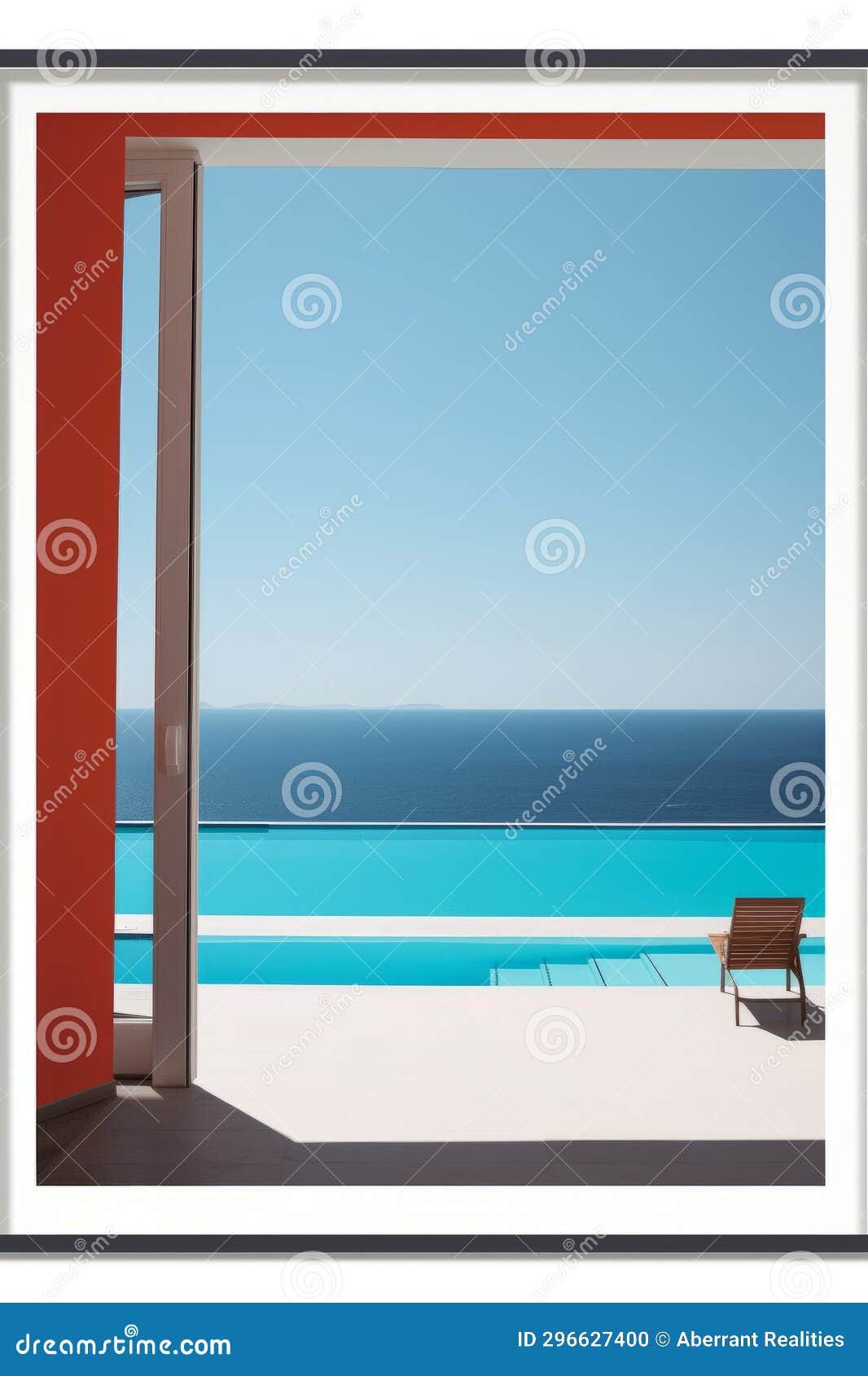 A View of the Ocean from an Open Door Stock Illustration - Illustration ...