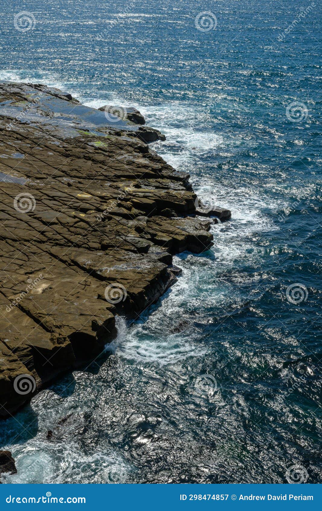 View of the Ocean and Rocks from Above Stock Image - Image of tourism ...