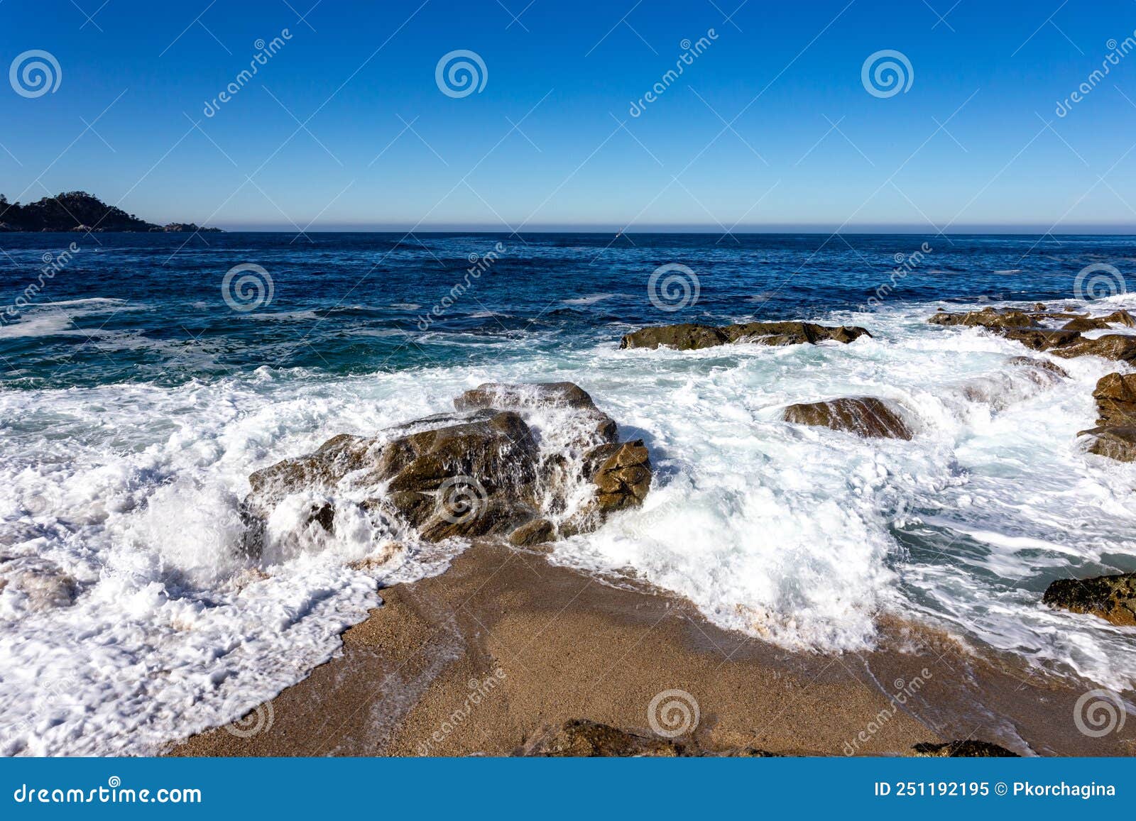 A View on the Ocean with Waves and Rocks Stock Image - Image of ocean ...