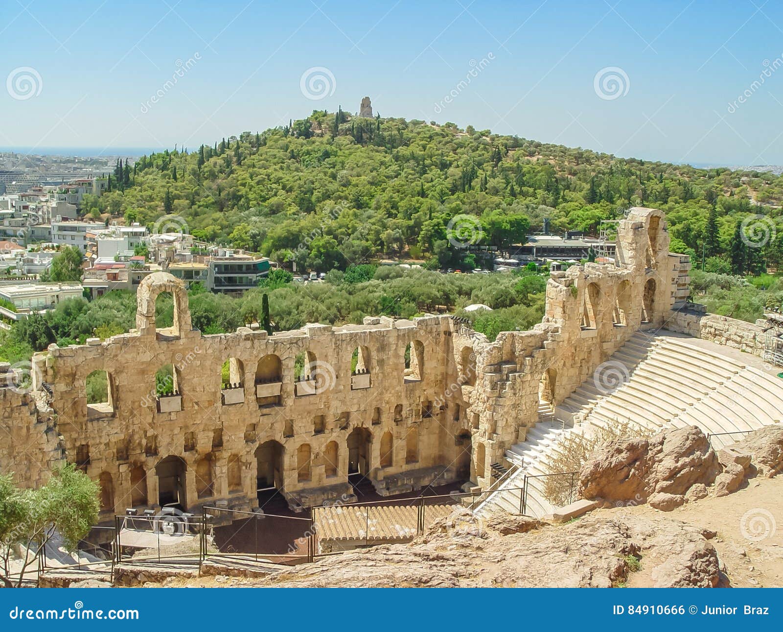 View of the Odeon Theater Located in Athens Editorial Photo - Image of ...