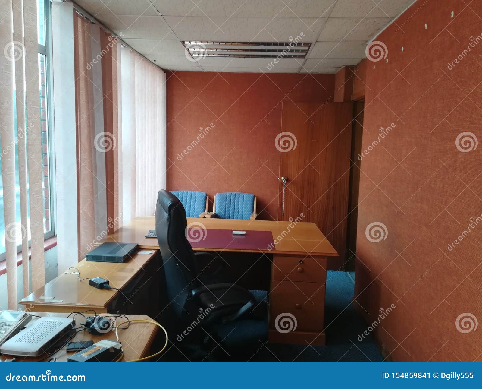 View in an Office from Behind a Desk Looking at Empty Chairs Stock ...
