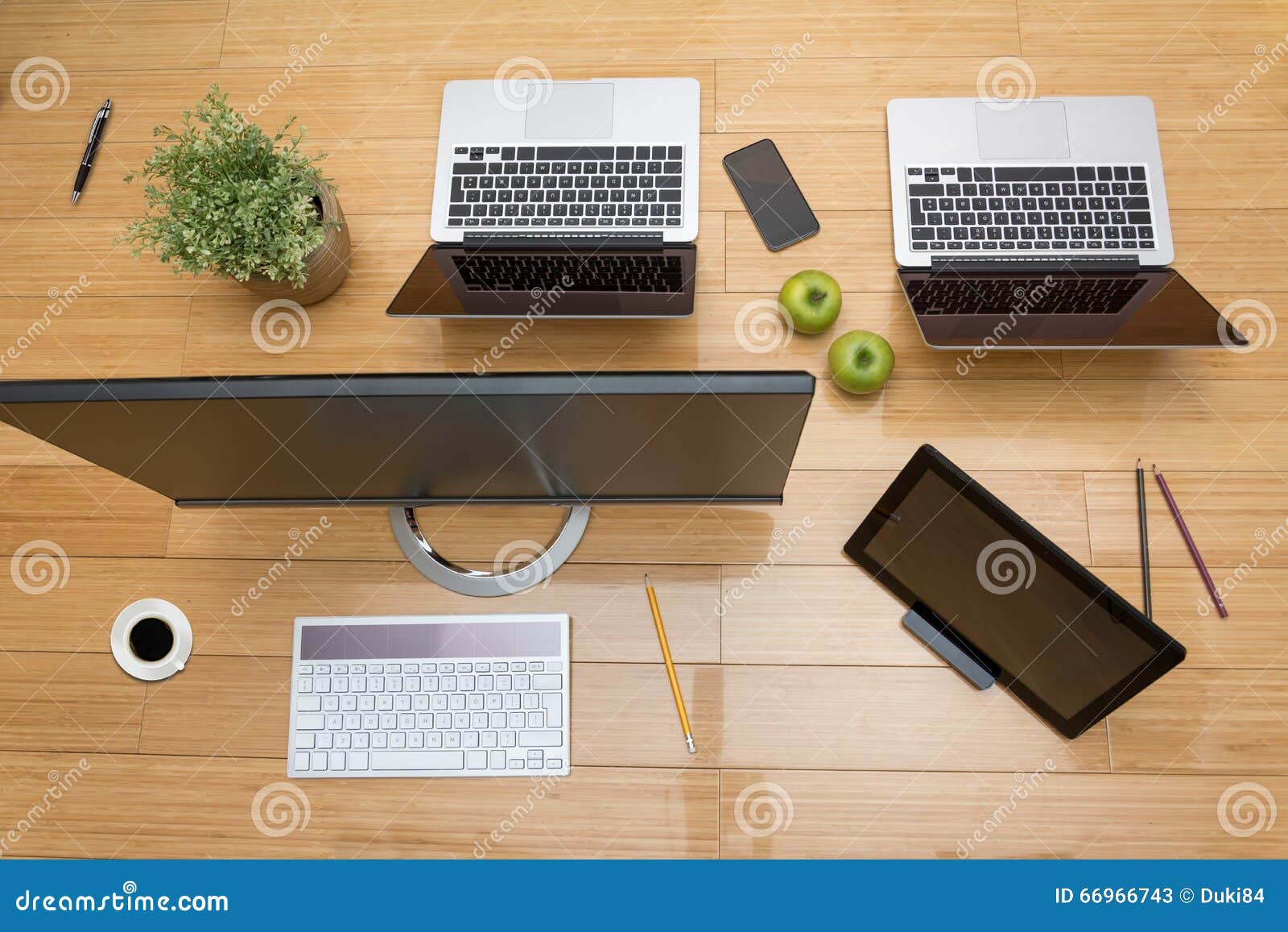 View on Office Table from Above Stock Image - Image of view ...