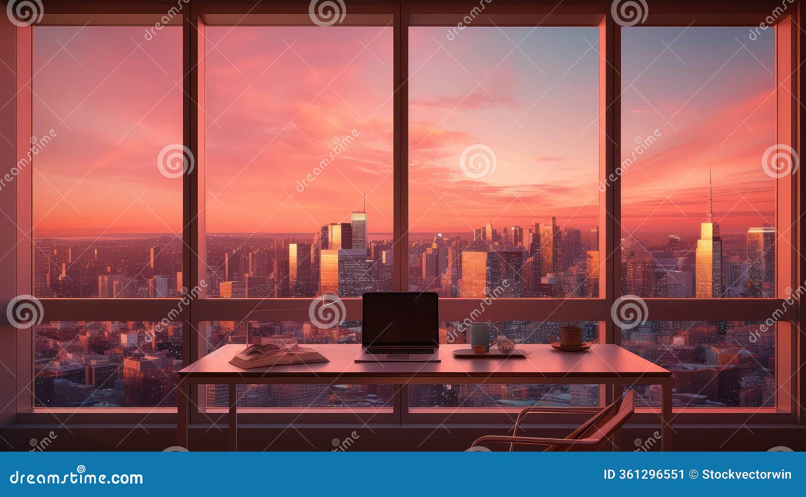 View Office Window Background Stock Illustration - Illustration of ...