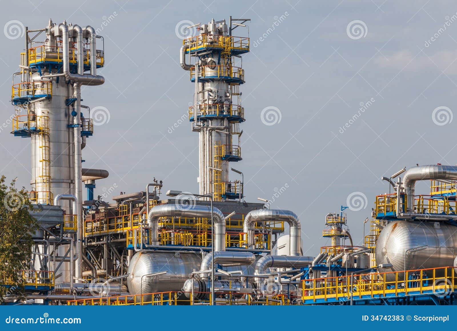 View of an oil refinery stock image. Image of diesel - 34742383