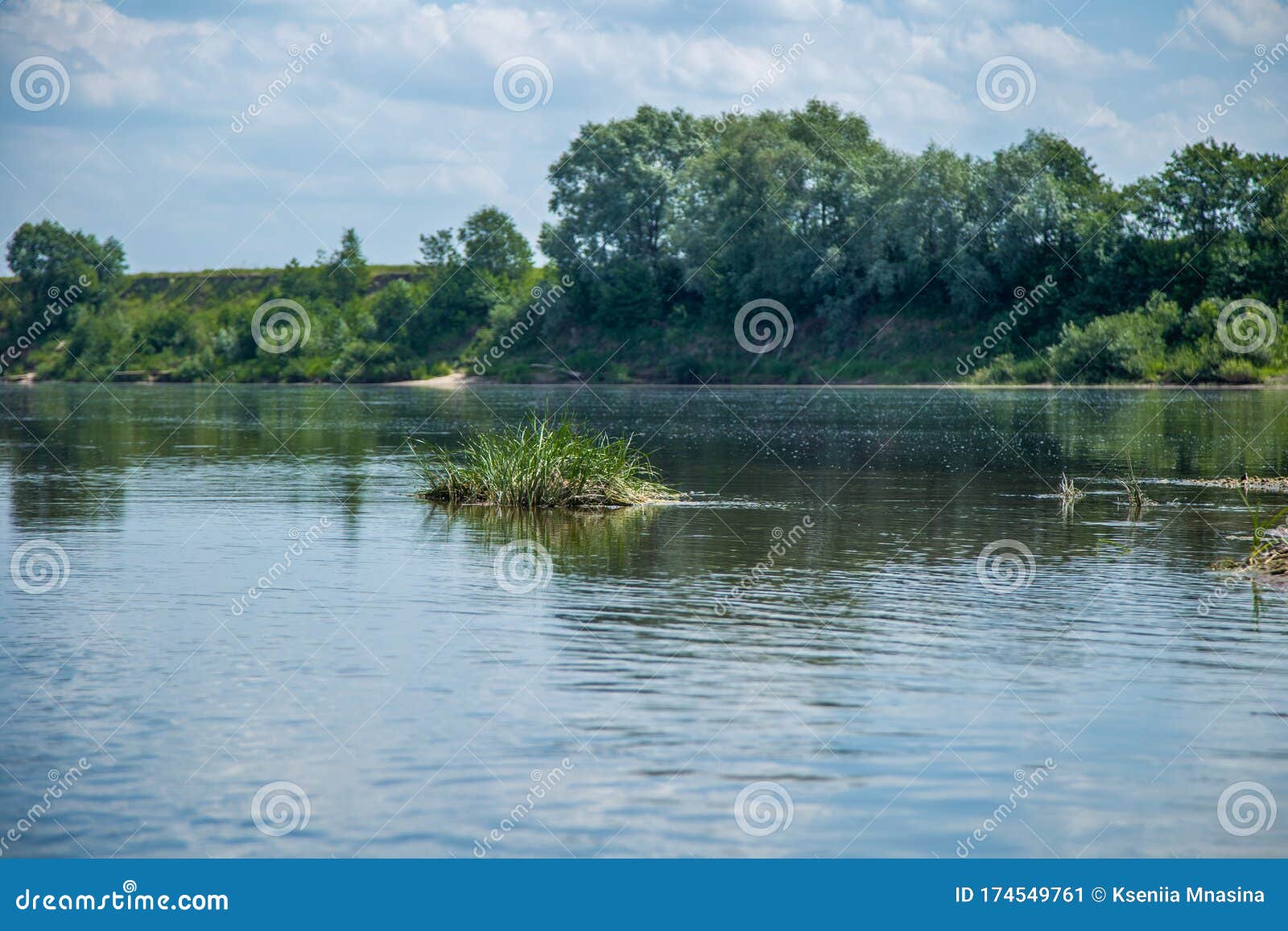 View of the Oka River from the Shore, the Opposite Bank is Visible ...
