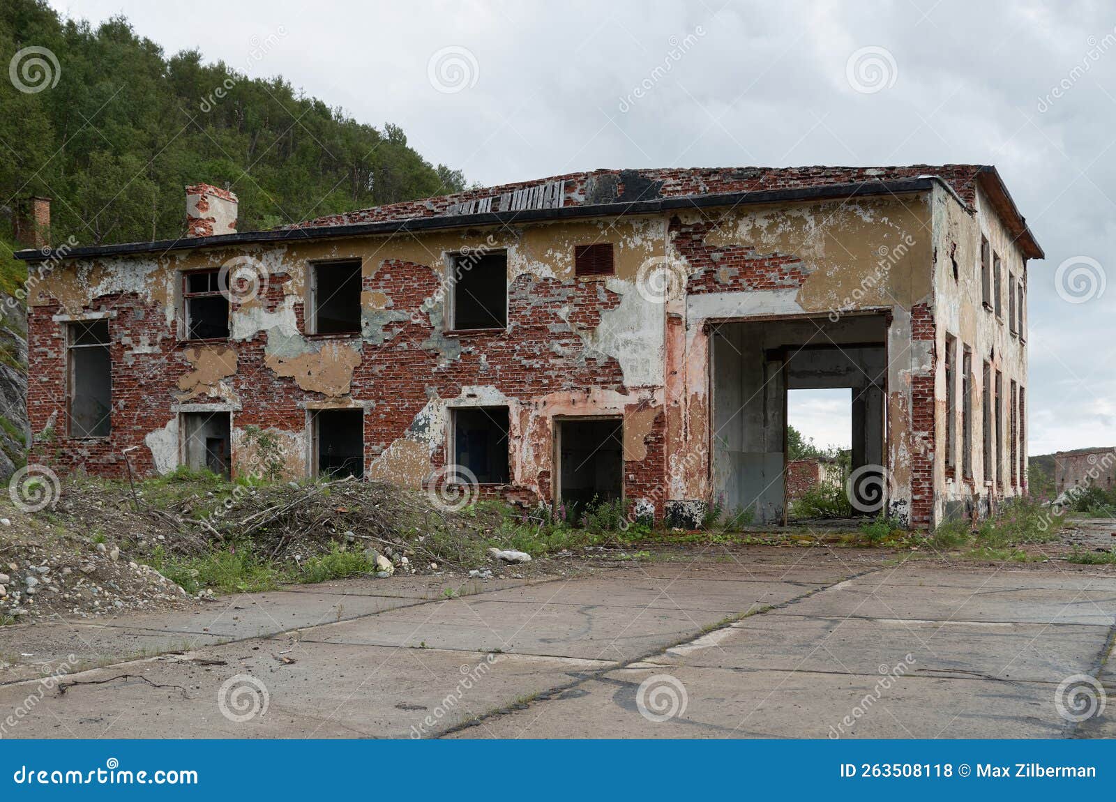 View of an Old Abandoned Dilapidated Apartment Building Stock Photo ...