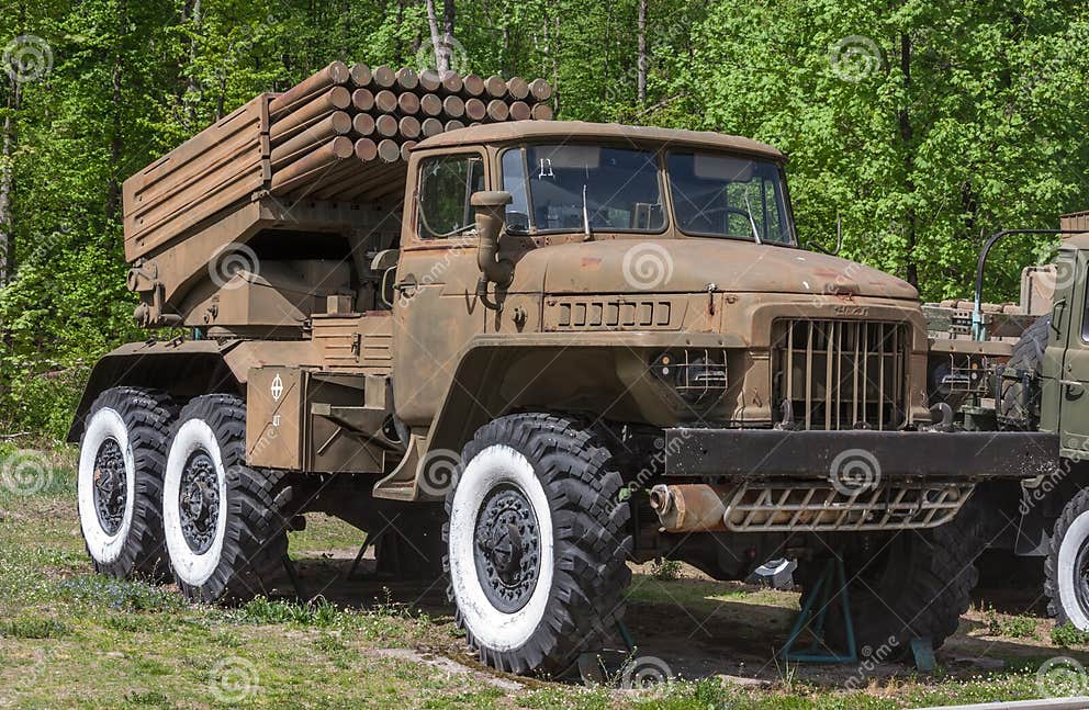View of an Old Abandoned Rusty Soviet Self-propelled Multiple Launch ...
